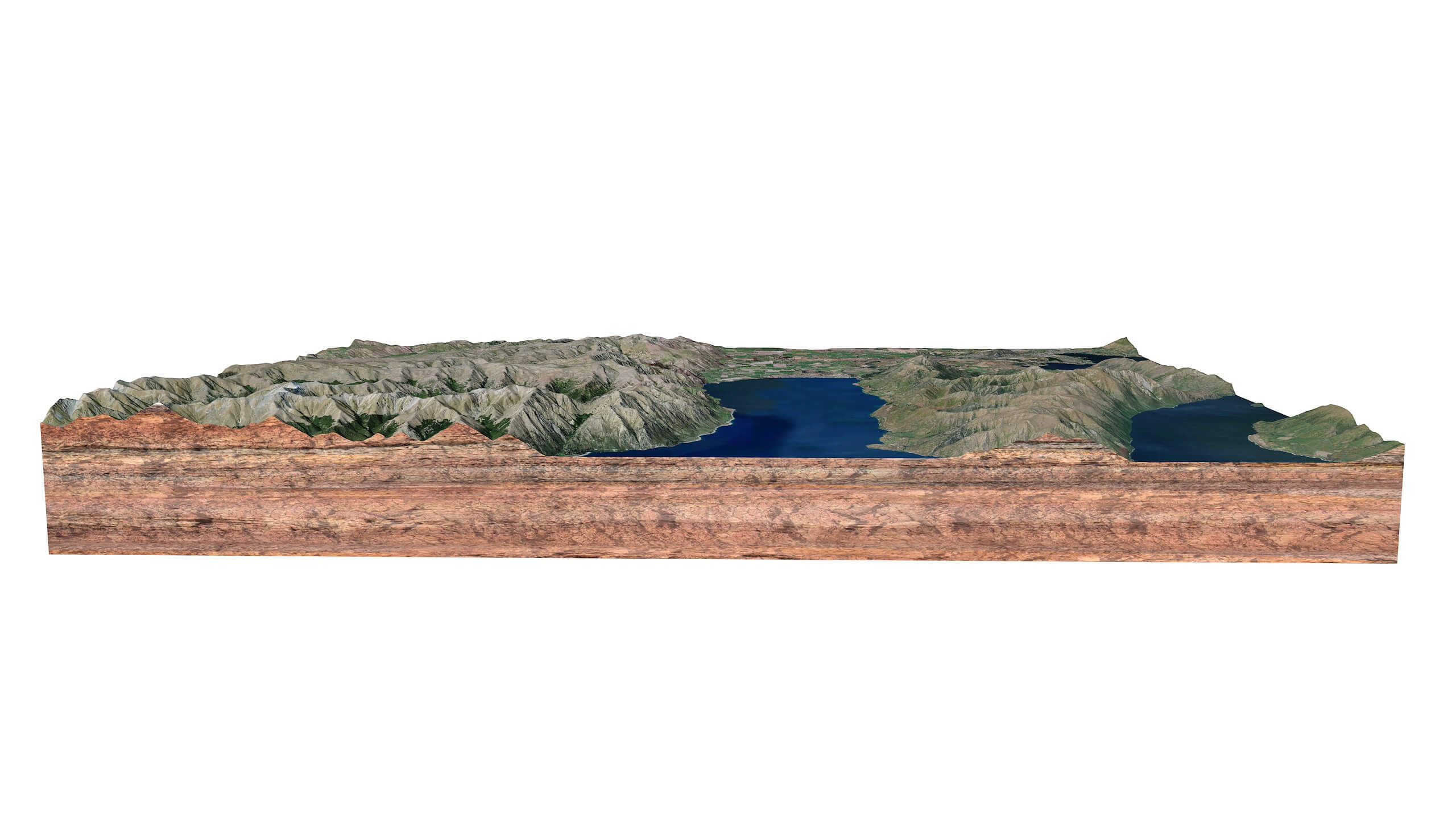 Lake Hawea New Zealand Terrain 3D Model by 3dstudio