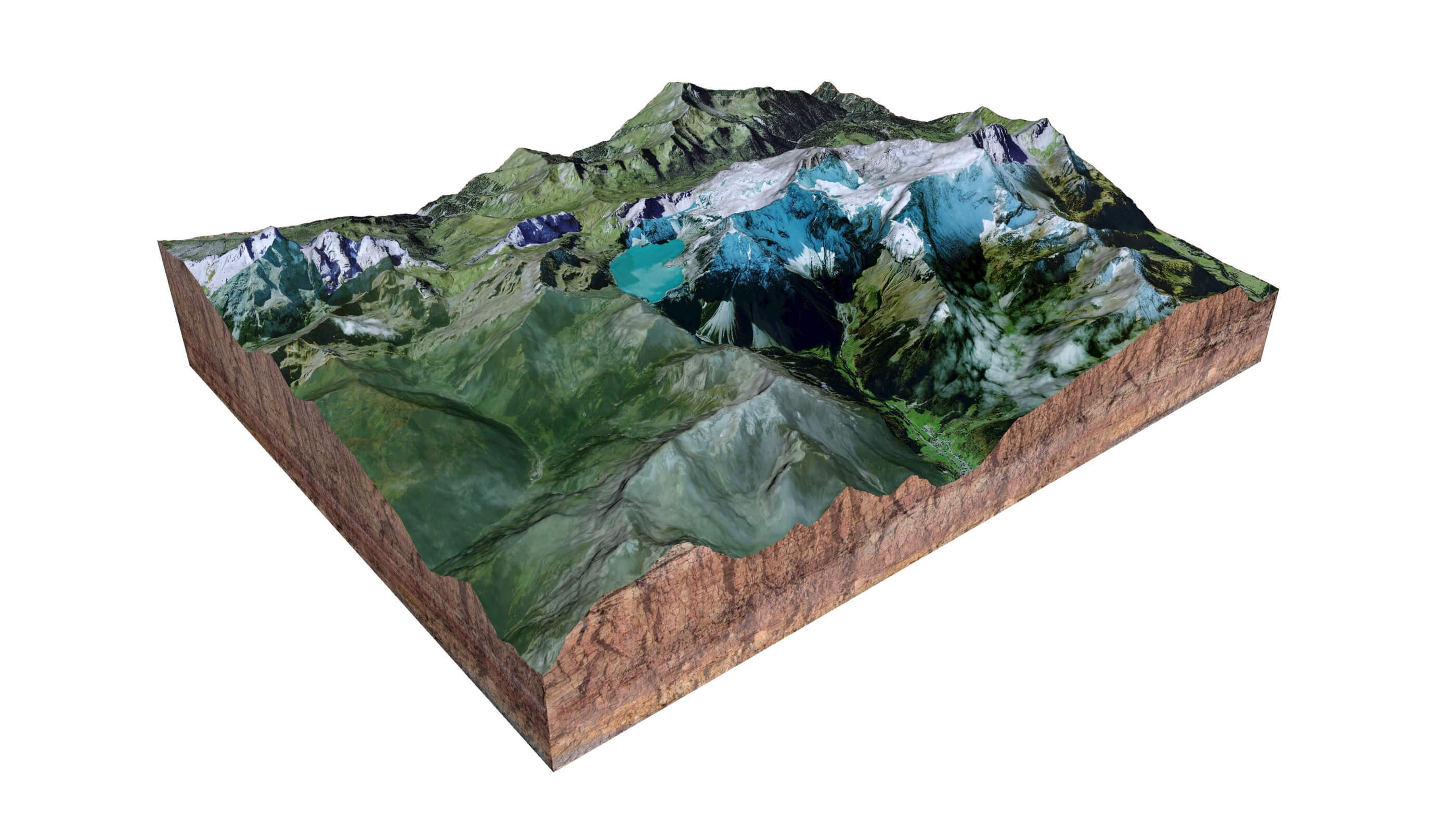 Lake Lunersee Eastern Alps Austria Pearl Terrain 3D Model by 3dstudio