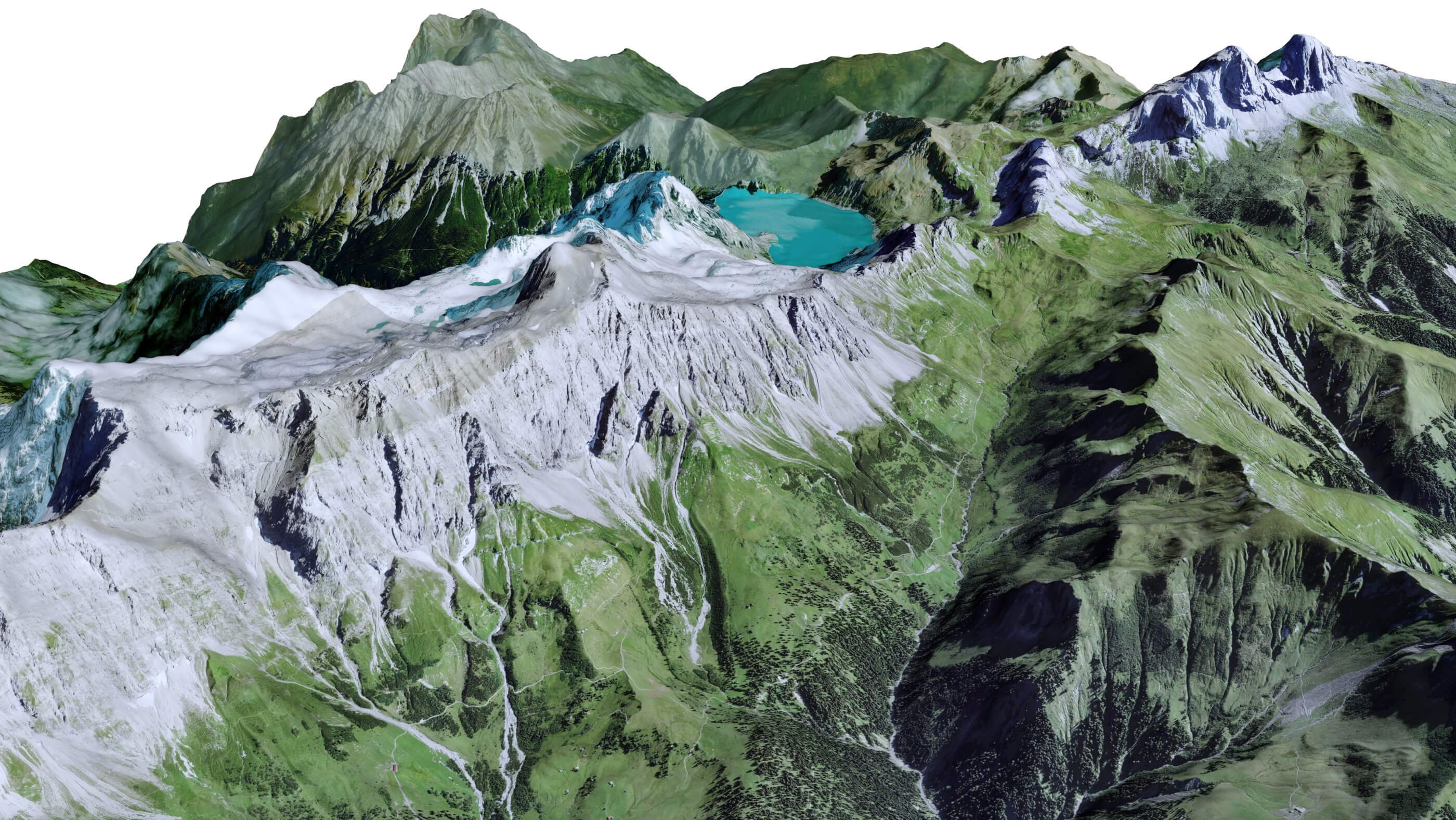 Lake Lunersee Eastern Alps Austria Pearl Terrain 3D Model by 3dstudio