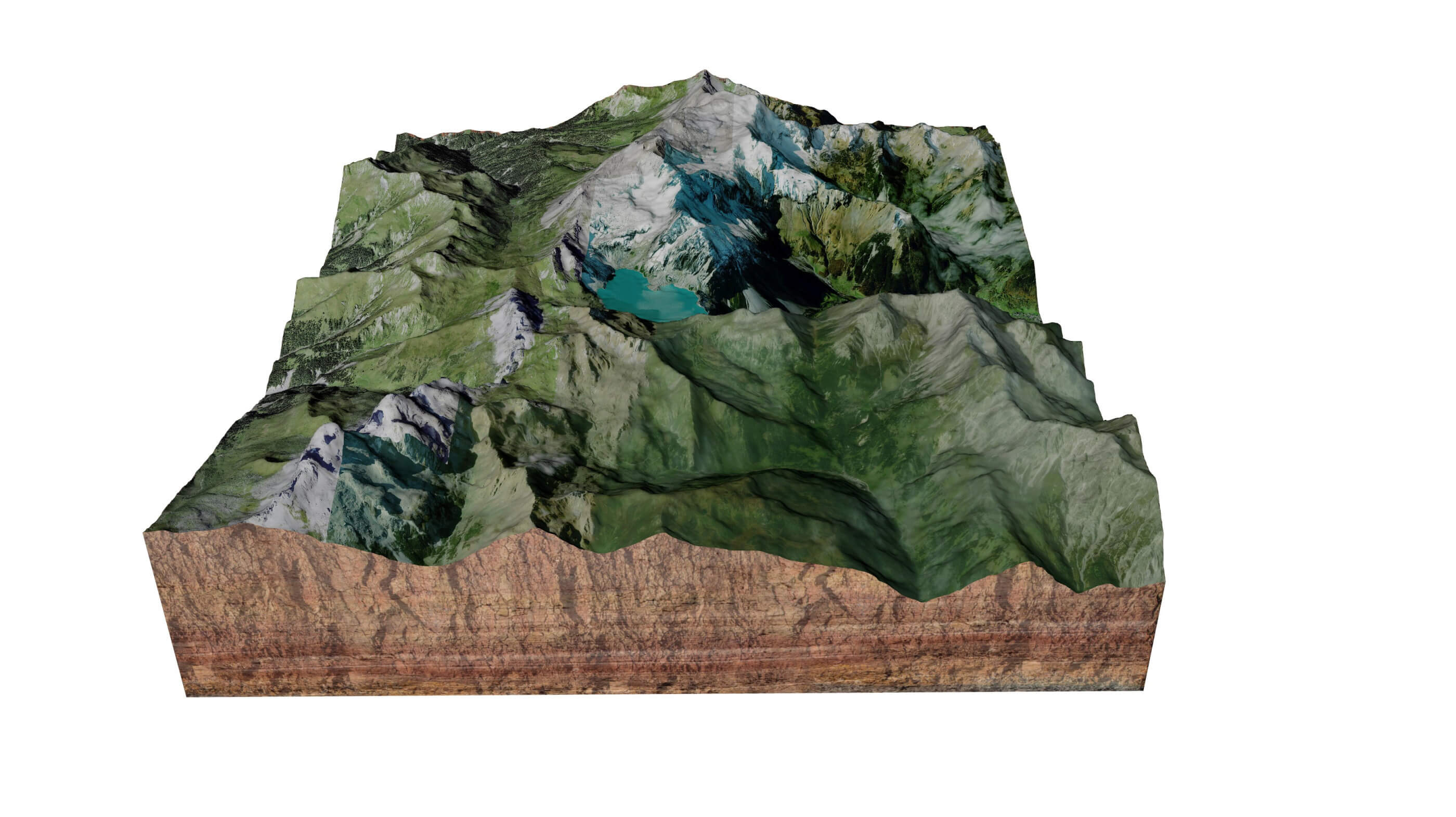 Lake Lunersee Eastern Alps Austria Pearl Terrain 3D Model by 3dstudio