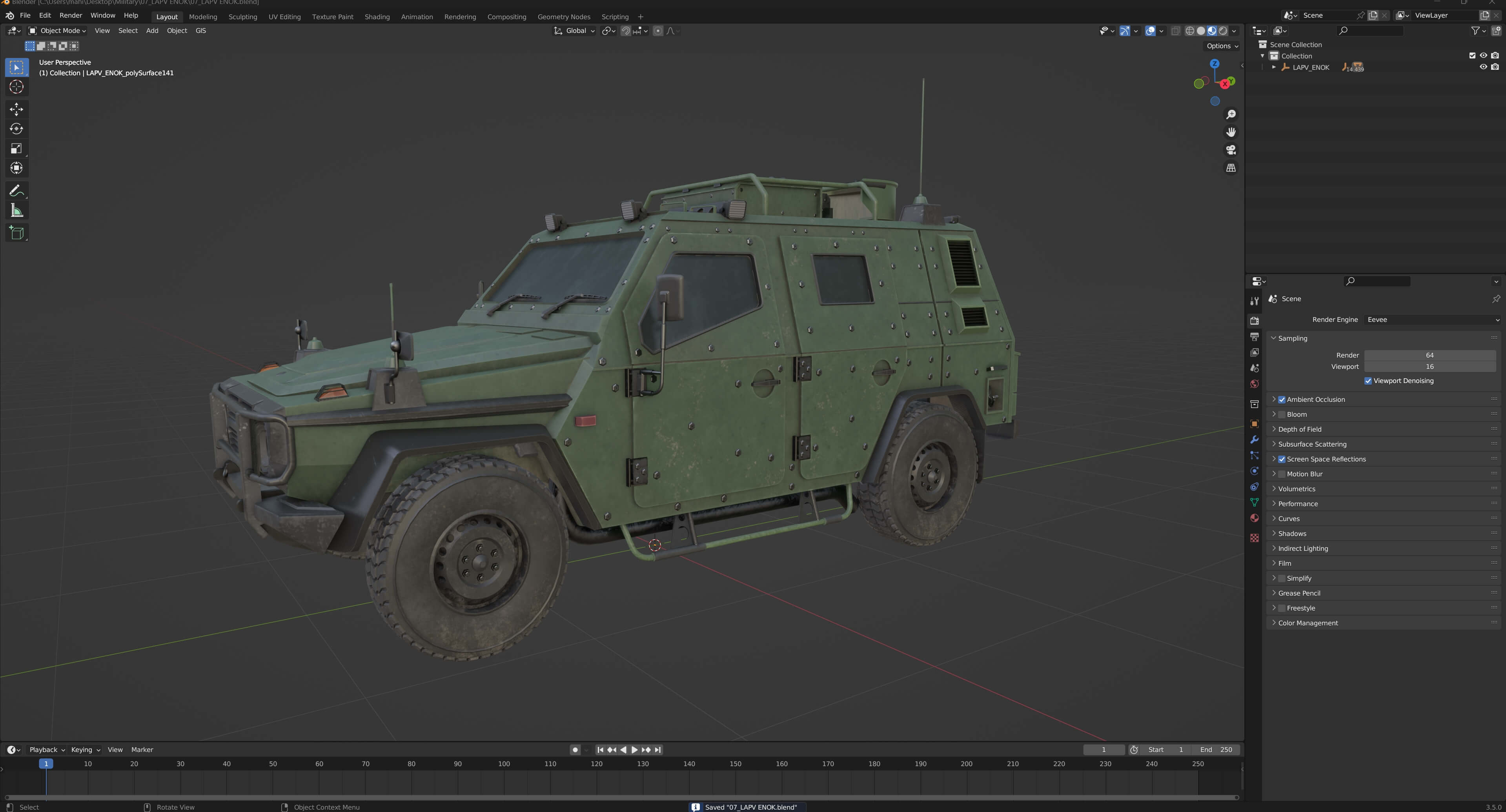 Lapv Enok Light Armored Patrol Vehicle 3D Model by 3dstudio