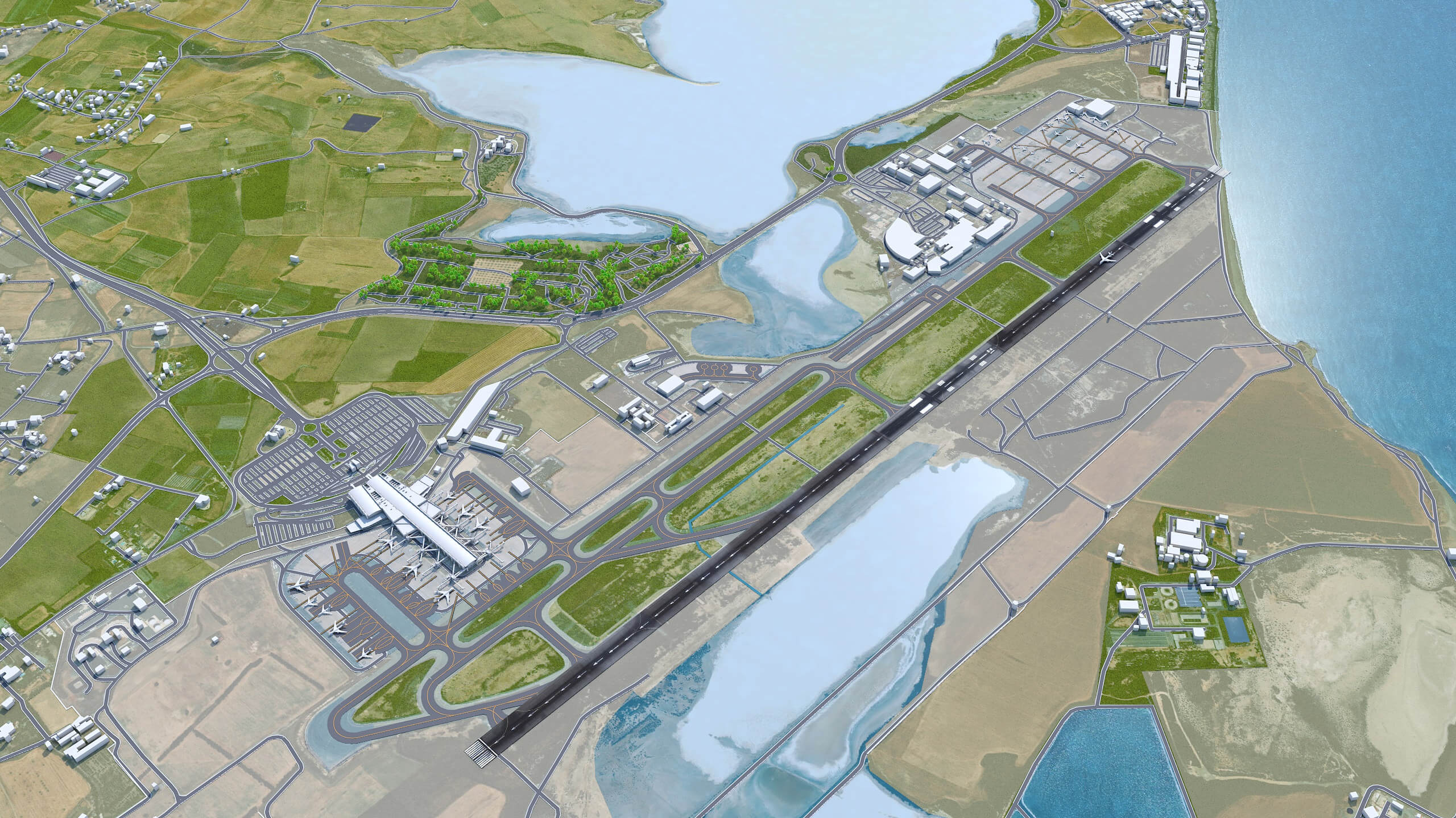 Larnaca International Airport - 3D Model by 3dstudio