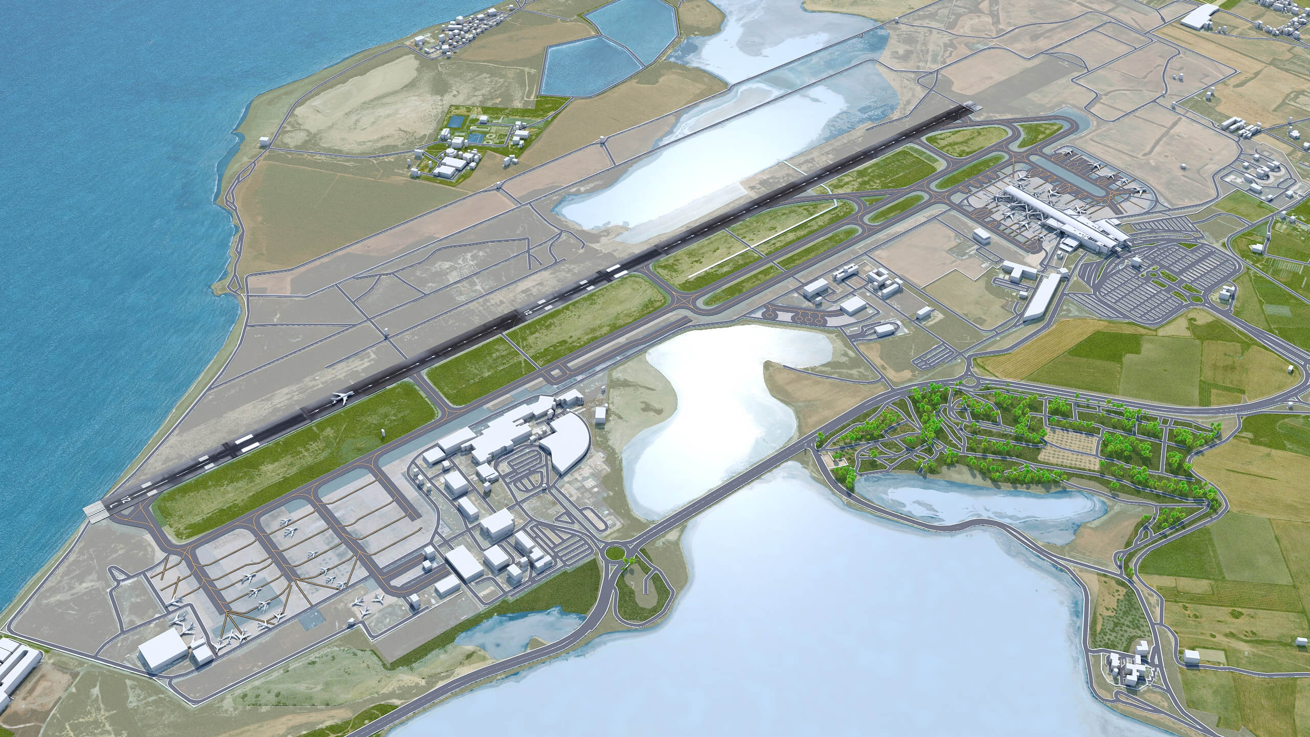 Larnaca International Airport - 3D Model by 3dstudio