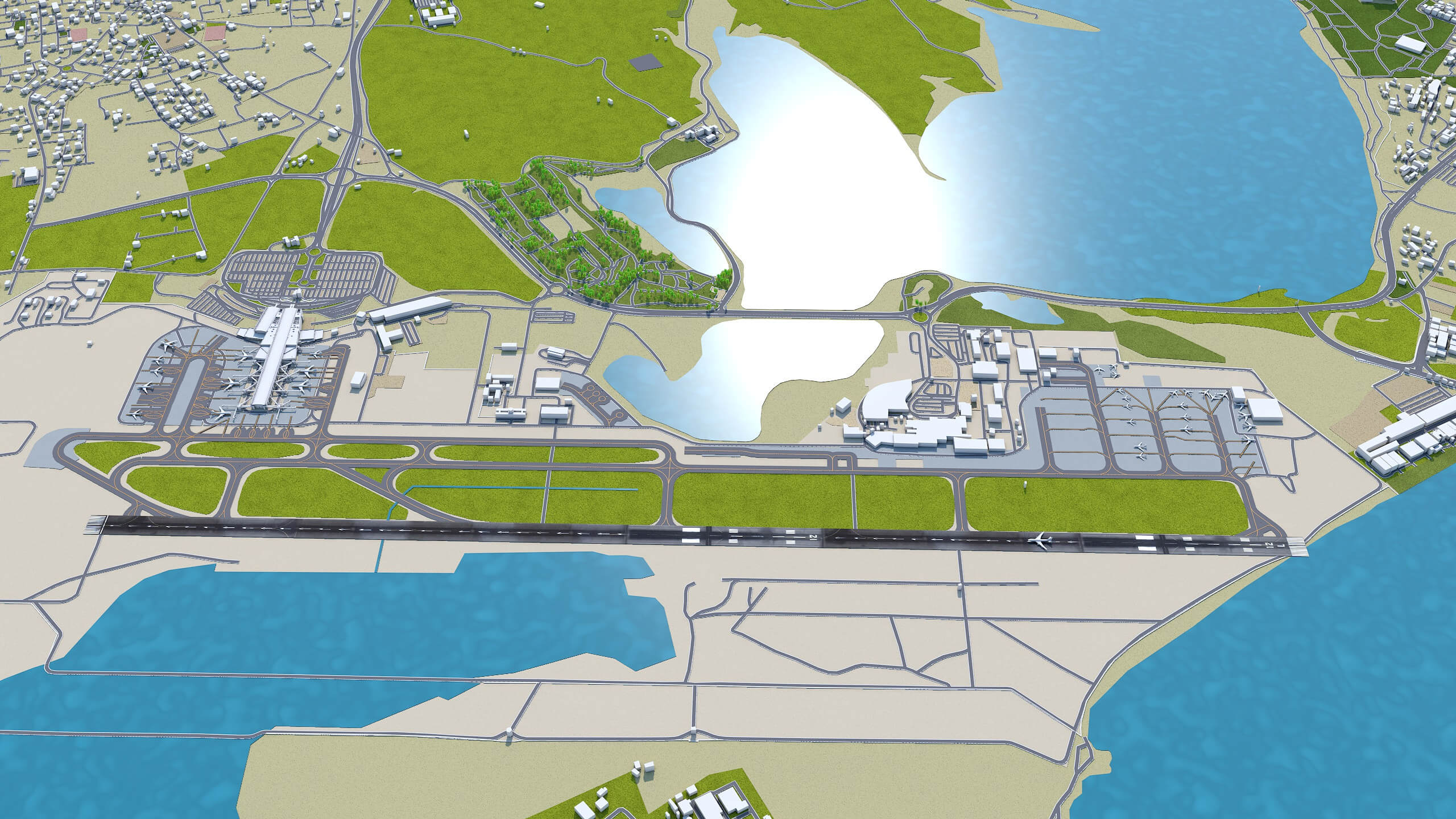 Larnaca International Airport - 3D Model by 3dstudio