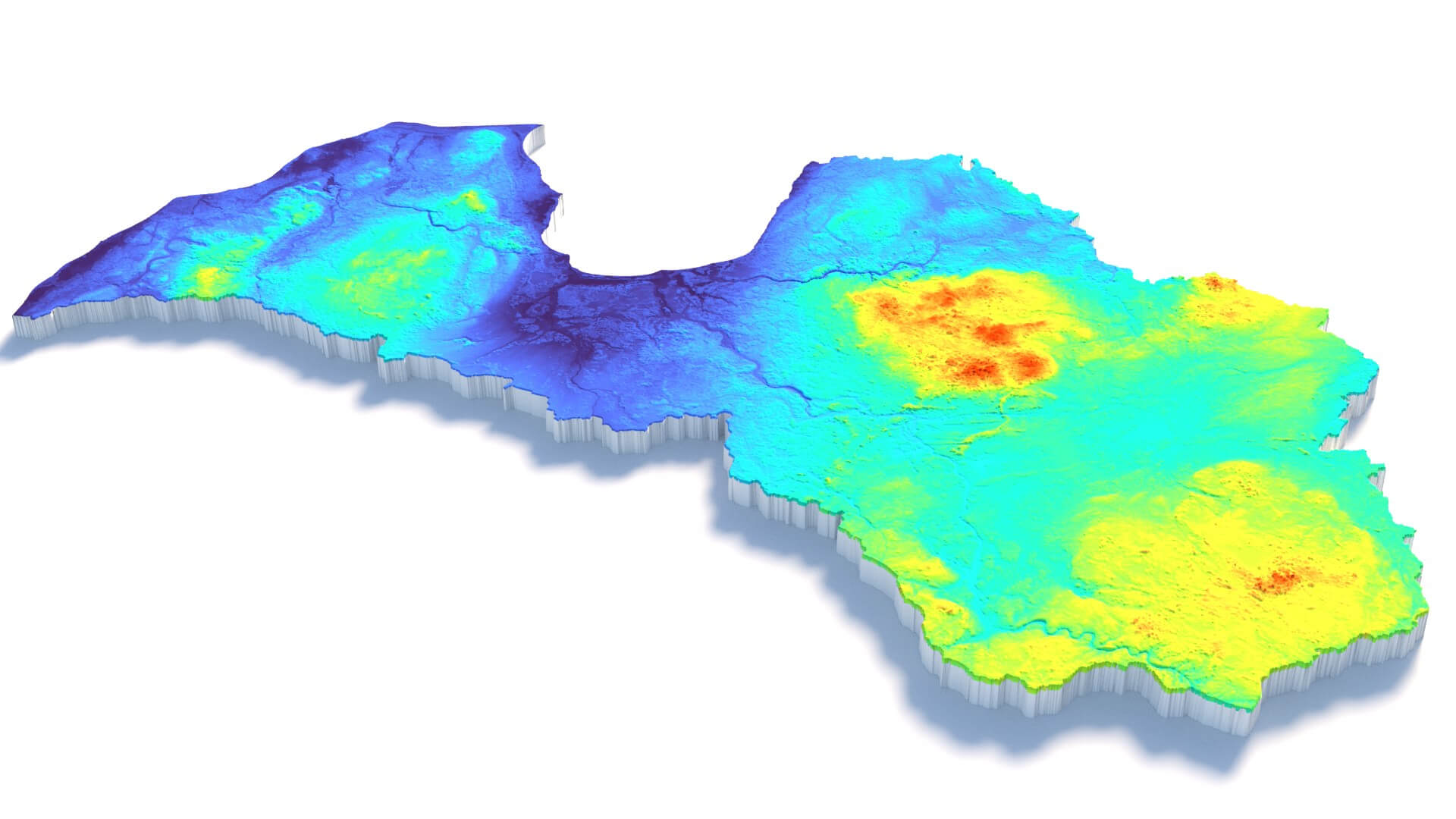 Latvia Terrain Map - 3D Model by 3dstudio