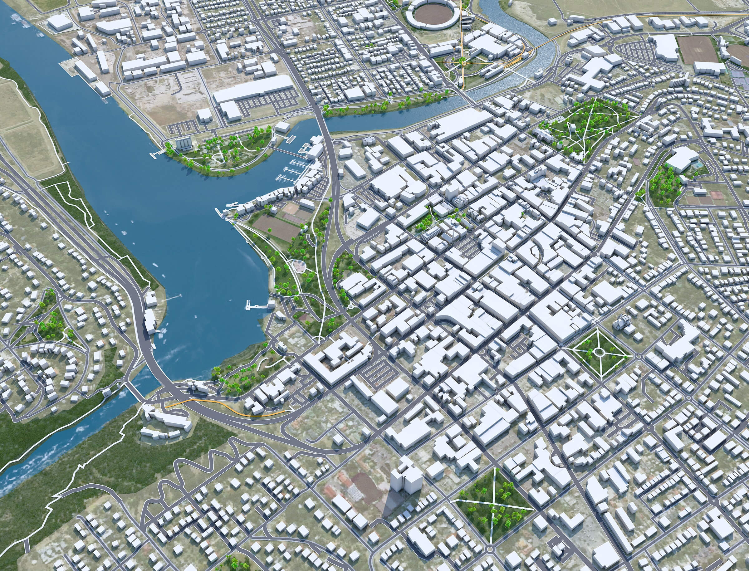Launceston City Tasmania Australia 3D Modrel 30km by 3dstudio