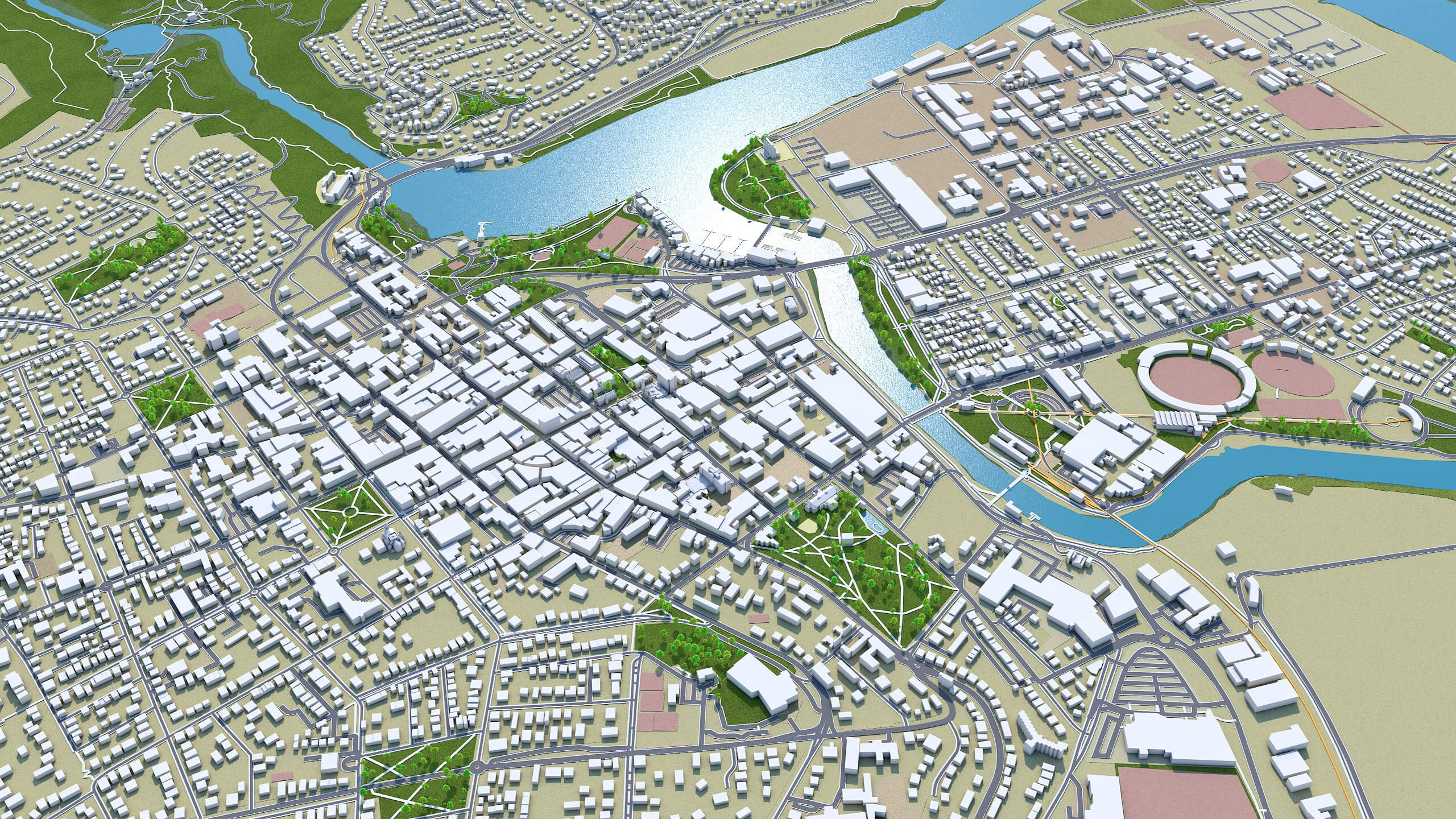 Launceston City Tasmania Australia 3D Modrel 30km by 3dstudio