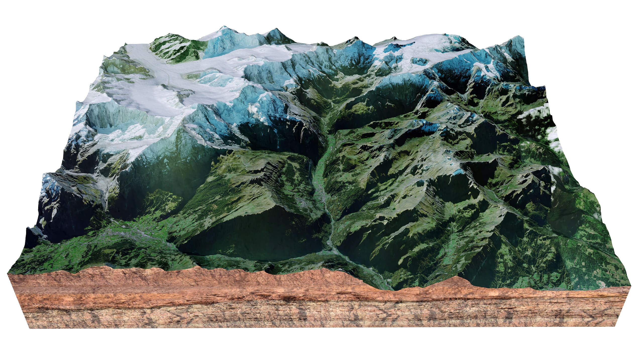 Lauterbrunnen Alps Switzerland Terrain 3D Model by 3dstudio