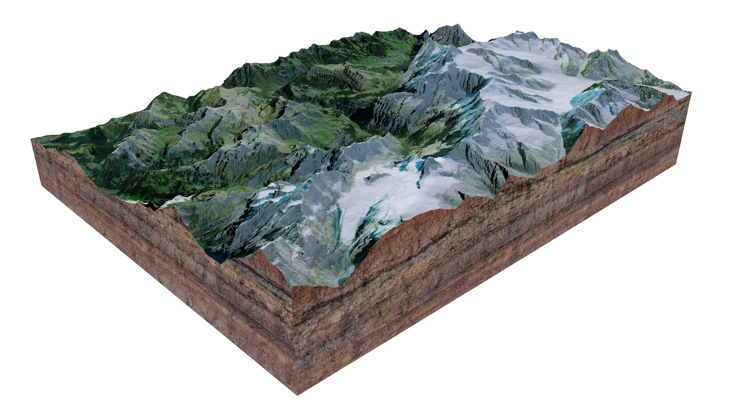 Lauterbrunnen Alps Switzerland Terrain 3D Model by 3dstudio