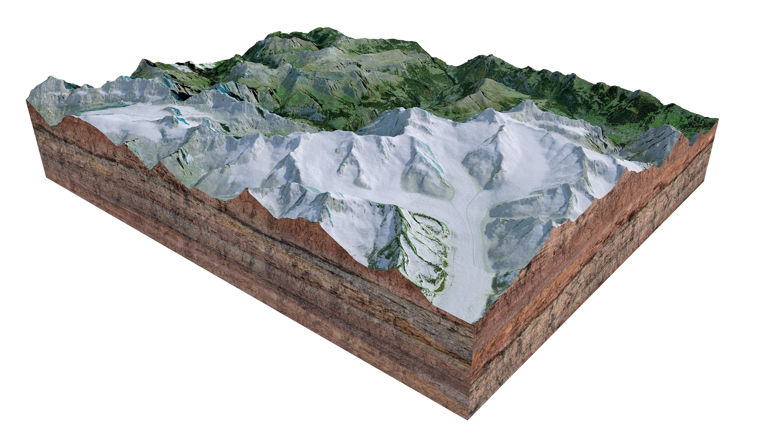 Lauterbrunnen Alps Switzerland Terrain 3D Model by 3dstudio