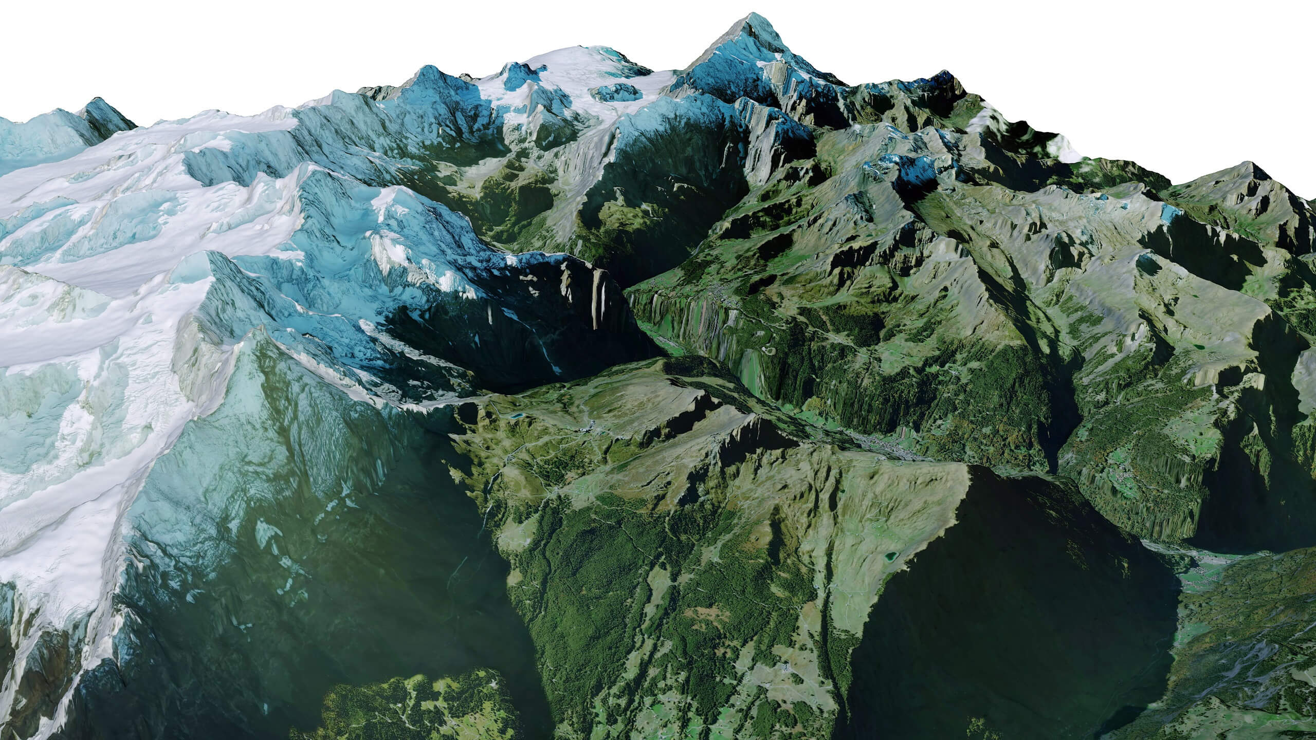 Lauterbrunnen Alps Switzerland Terrain 3D Model by 3dstudio