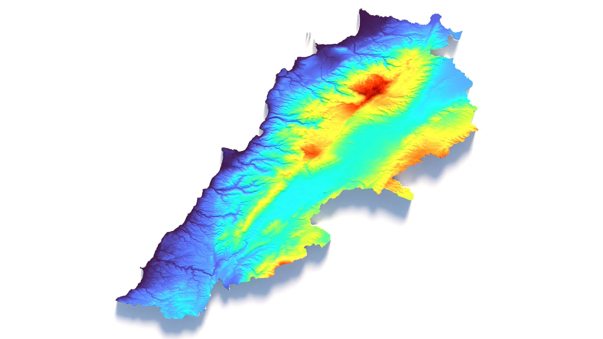 Lebanon Terrain Map - 3D Model by 3dstudio