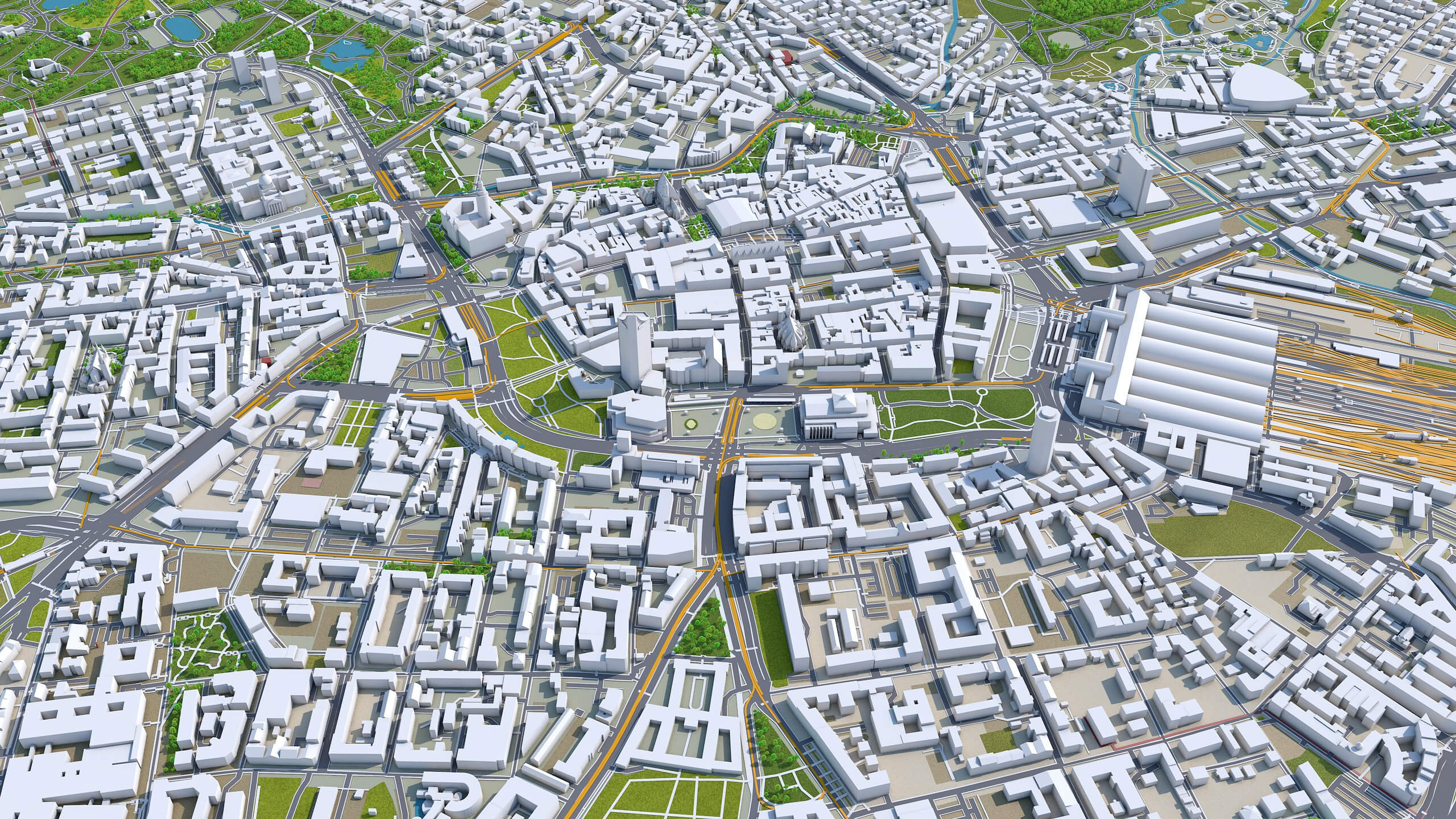 Leipzig Downtown City Germany 6km - 3D Model by 3dstudio