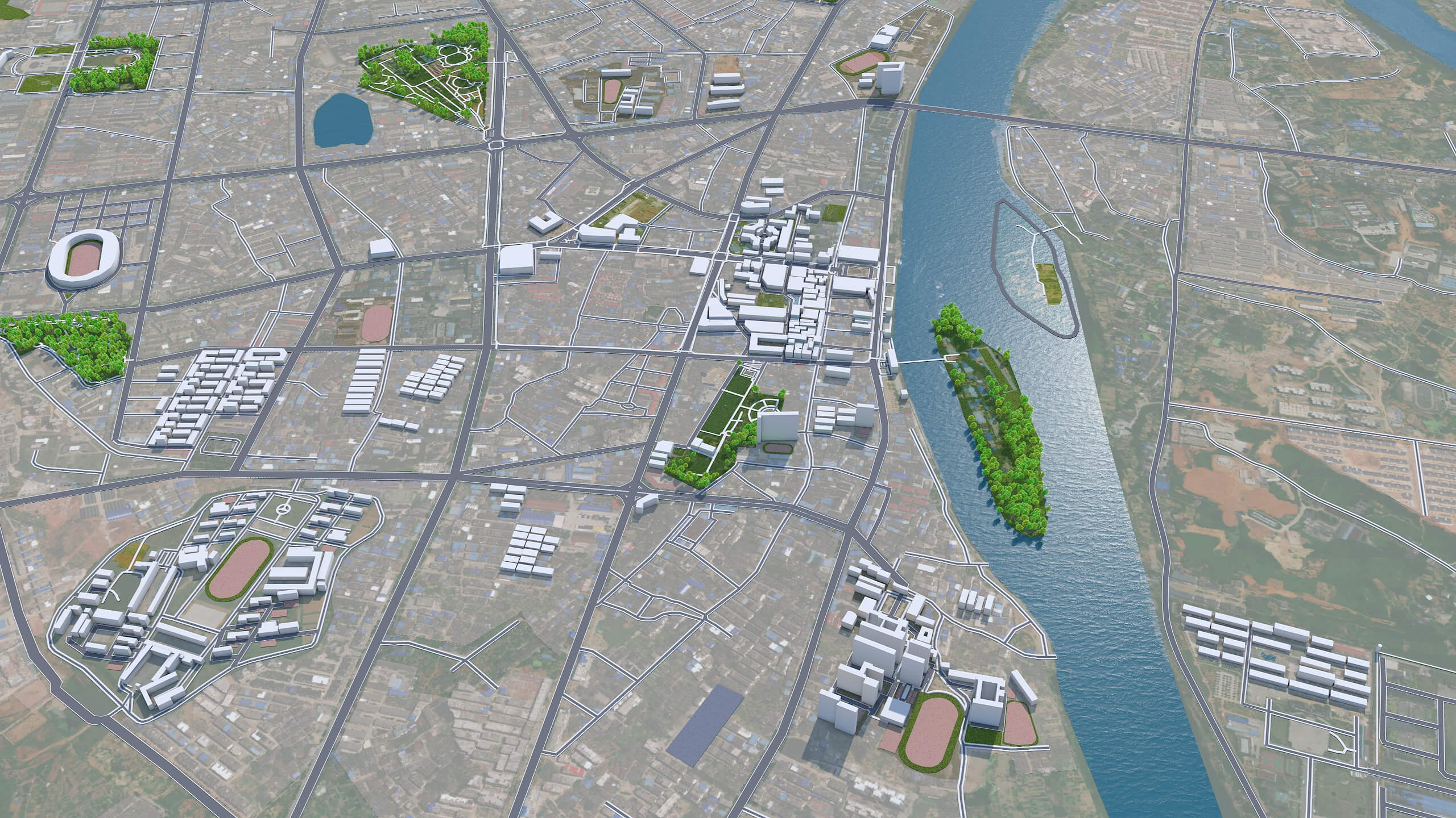 Leiyang Hengyang City Hunan China 3D Model 18km by 3dstudio