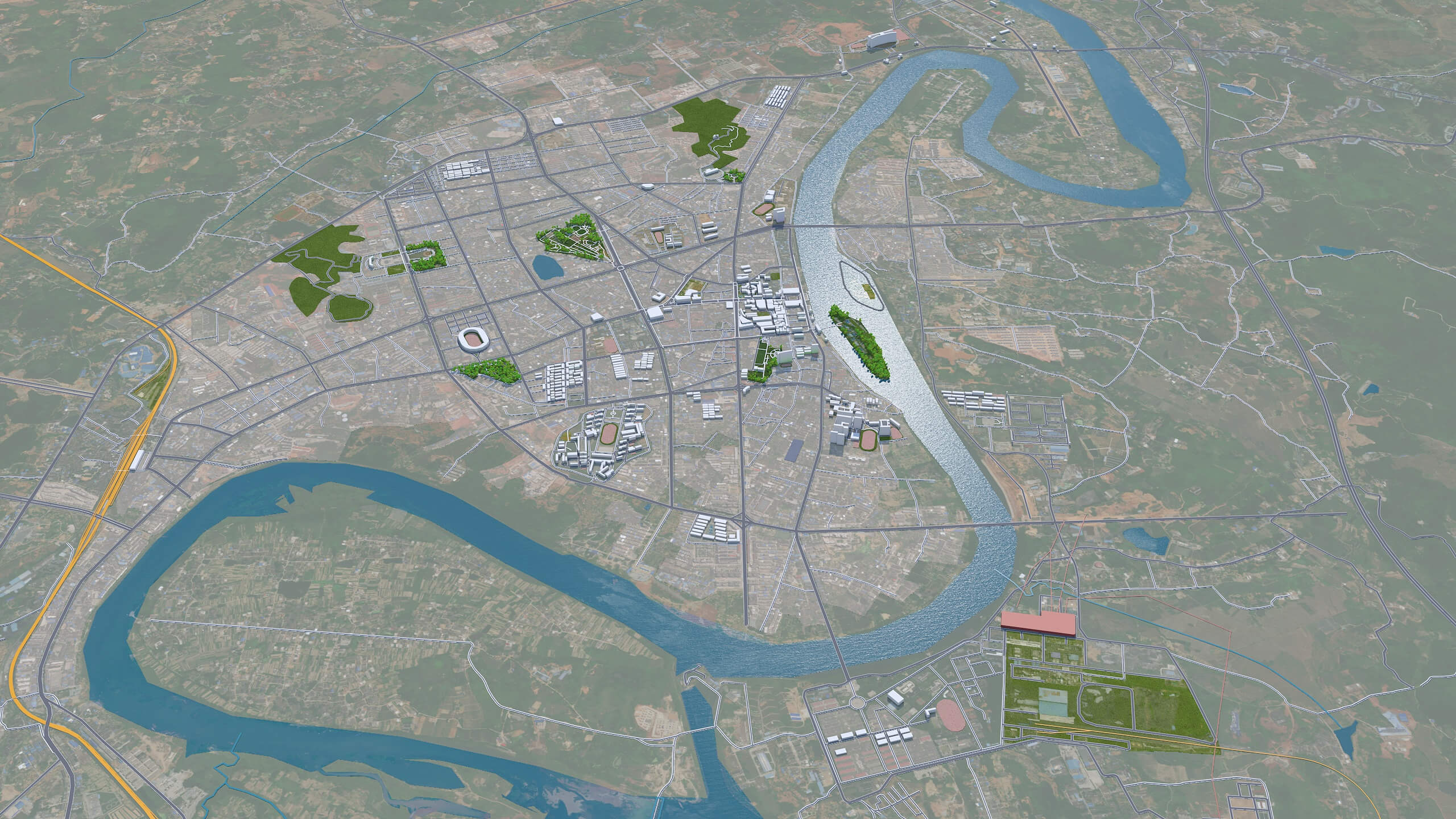 Leiyang Hengyang City Hunan China 3D Model 18km by 3dstudio