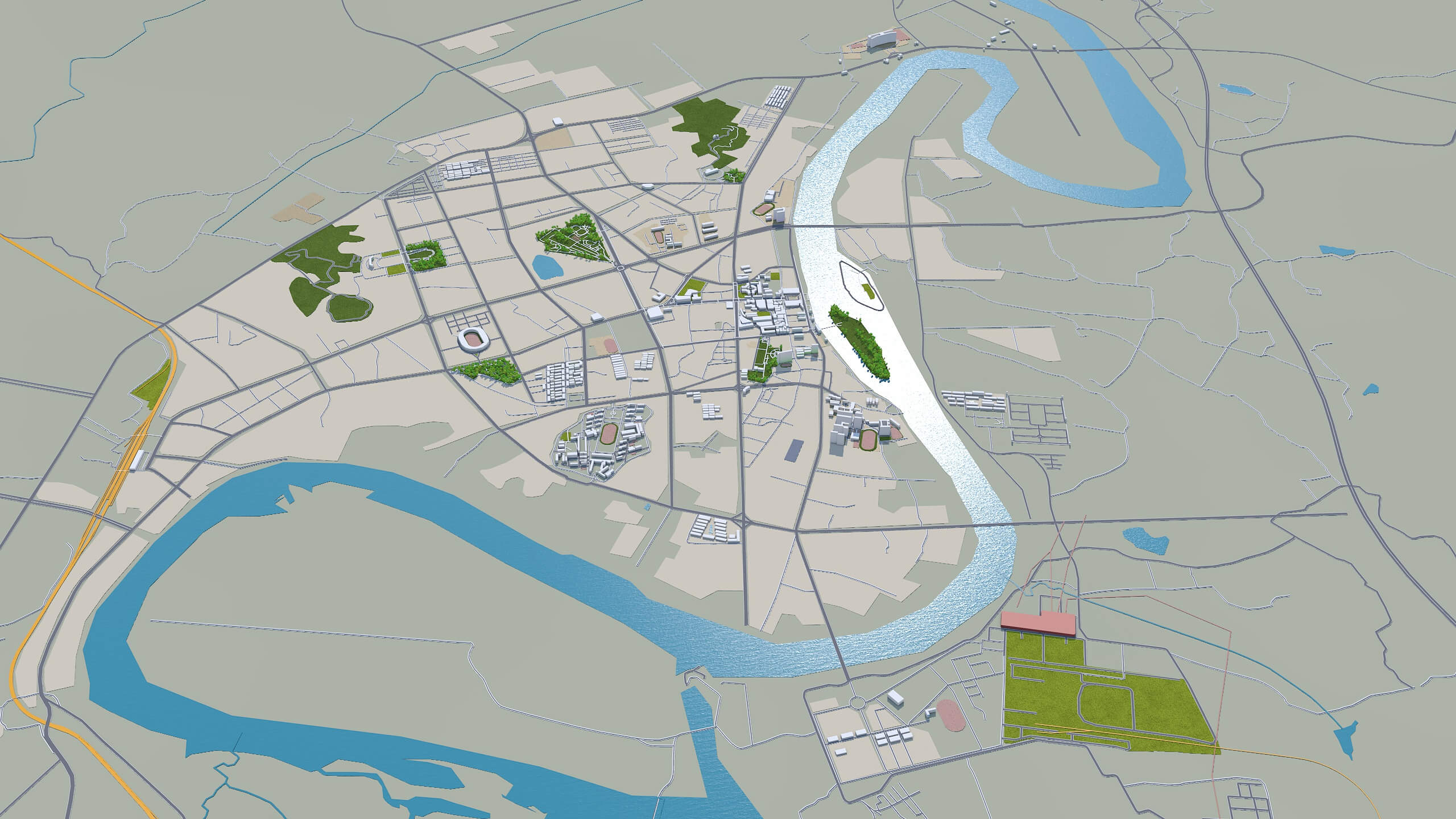 Leiyang Hengyang City Hunan China 3D Model 18km by 3dstudio