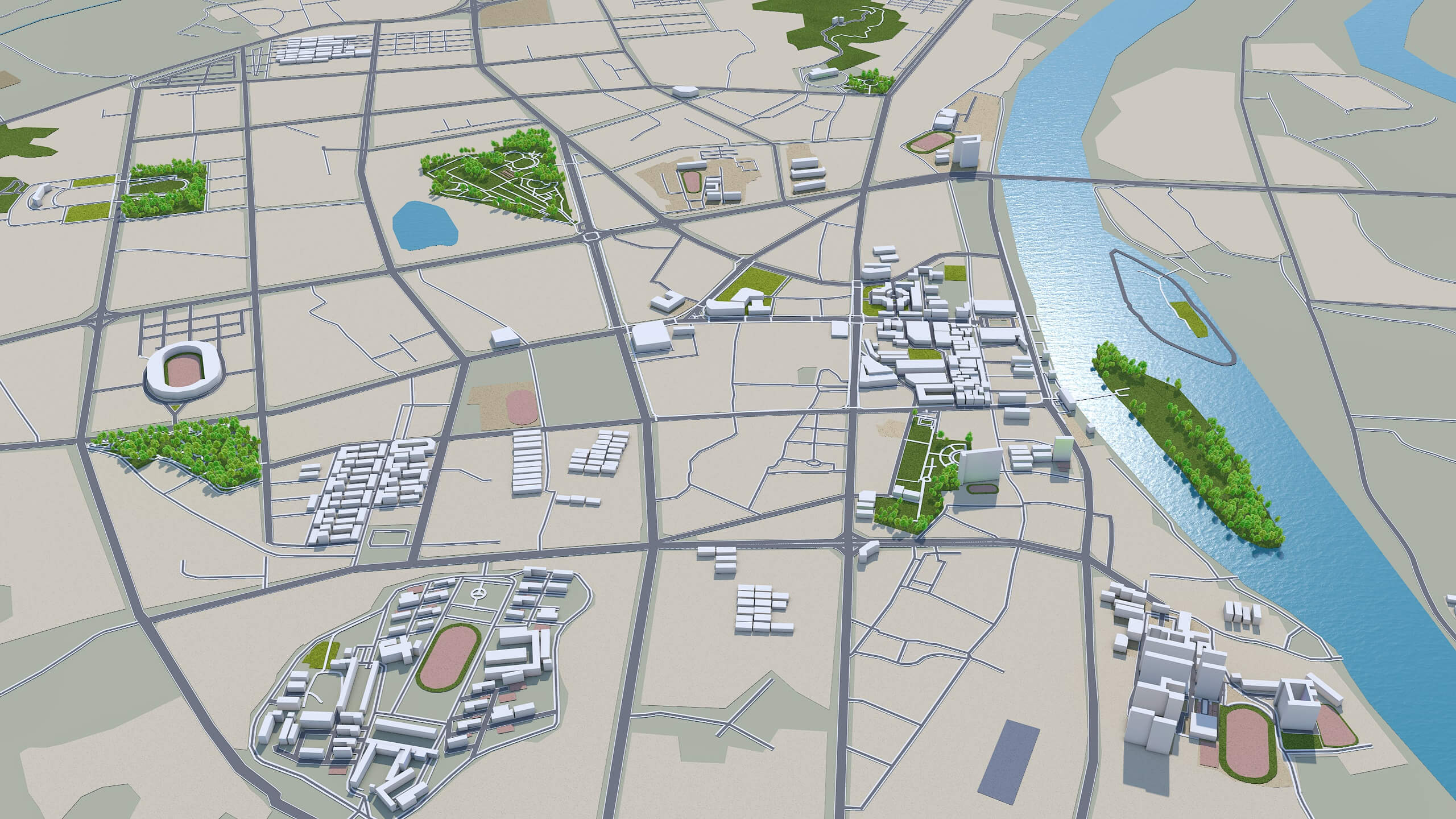 Leiyang Hengyang City Hunan China 3D Model 18km by 3dstudio