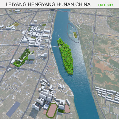 Leiyang Hengyang City Hunan China 3D Model 18km by 3dstudio
