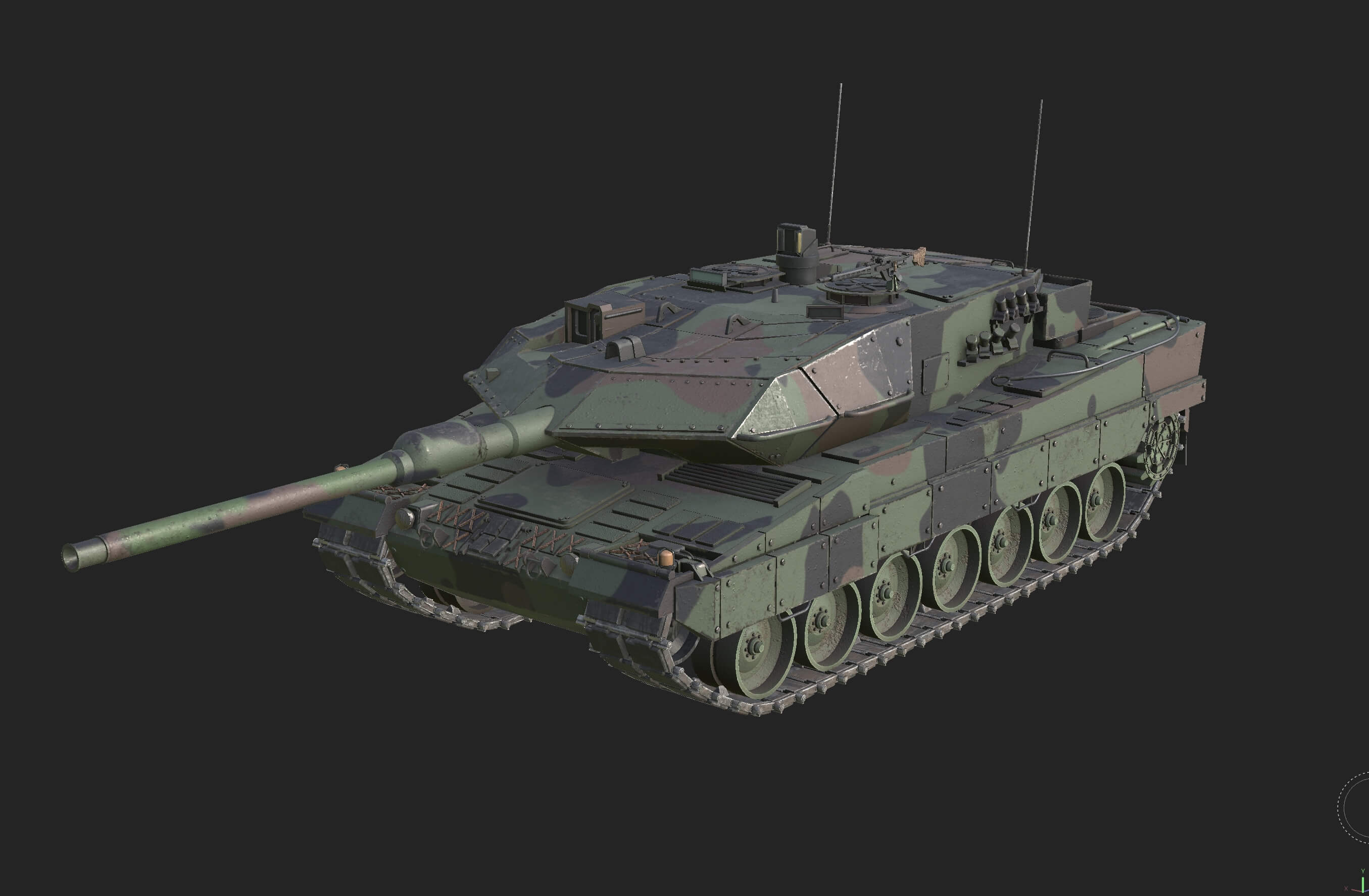 Leopard 2A6 Battle Tank 3D Model by 3dstudio