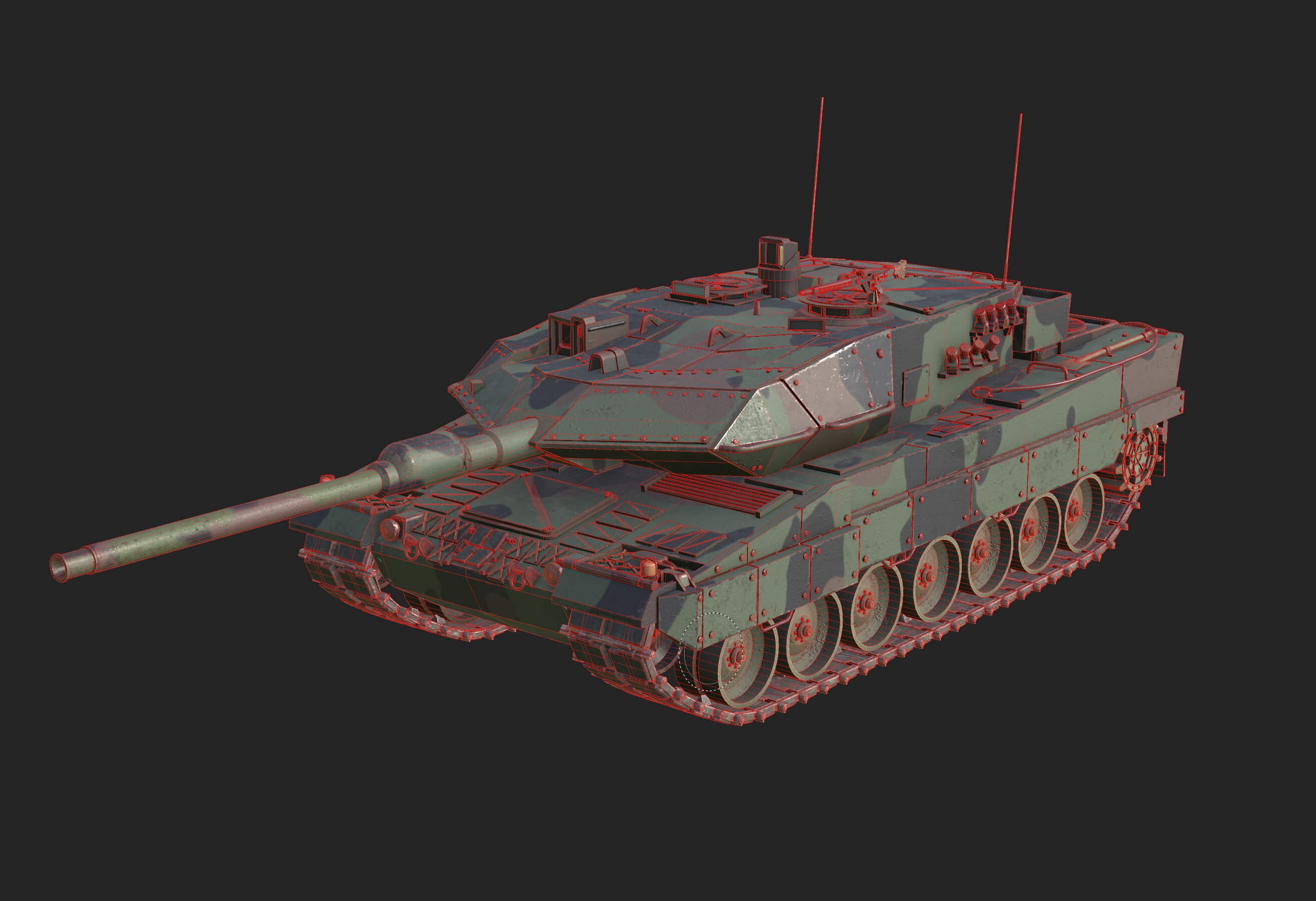 Leopard 2A6 Battle Tank 3D Model by 3dstudio