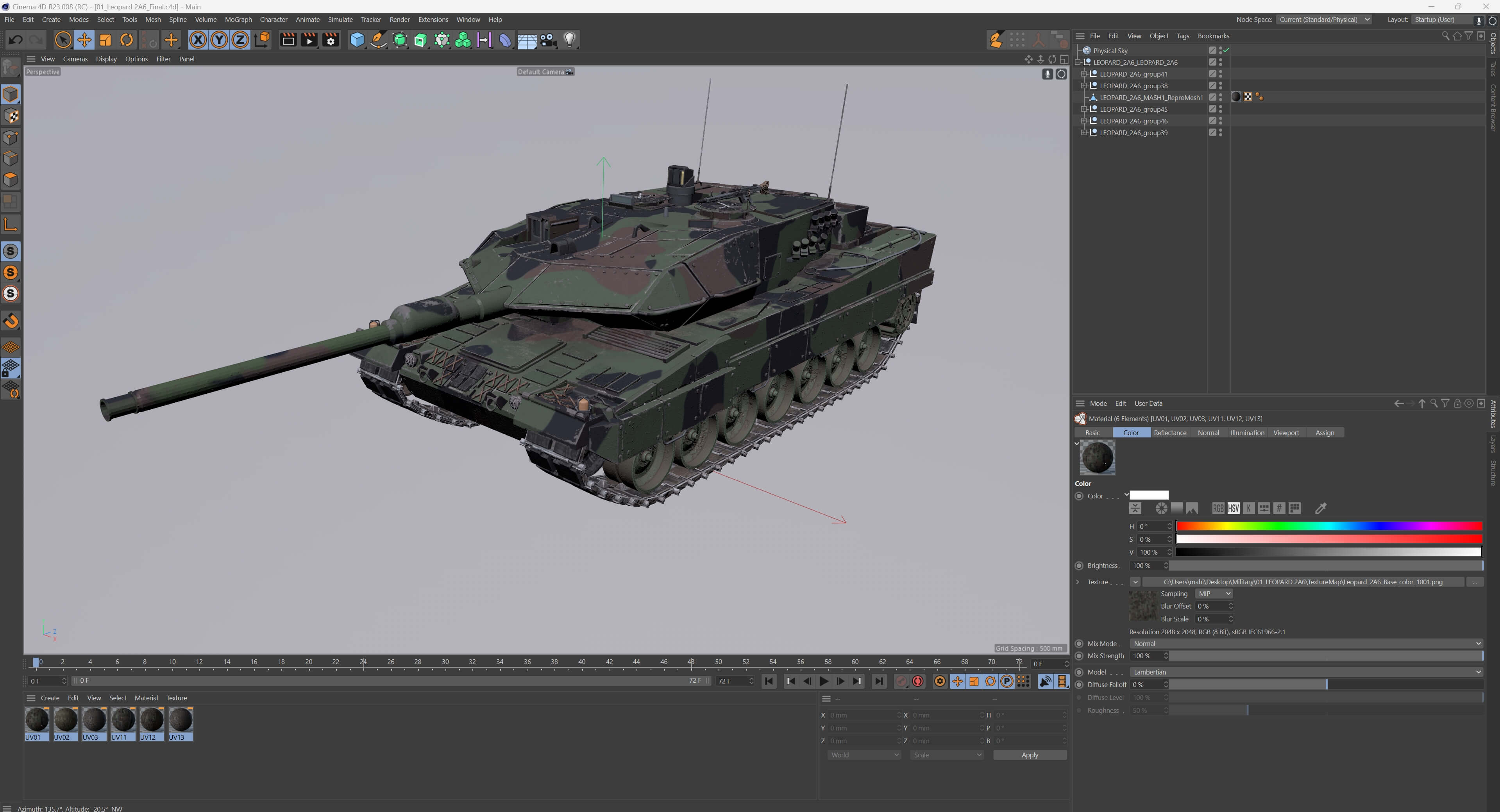 Leopard 2A6 Battle Tank 3D Model by 3dstudio