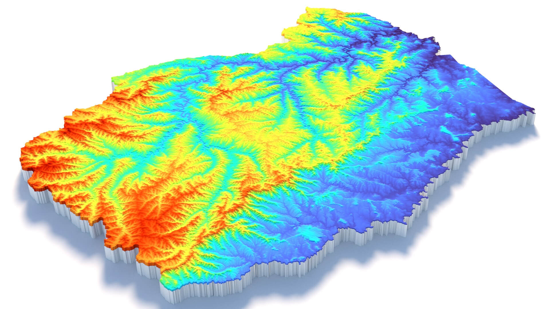 Lesotho Terrain Map - 3D Model by 3dstudio