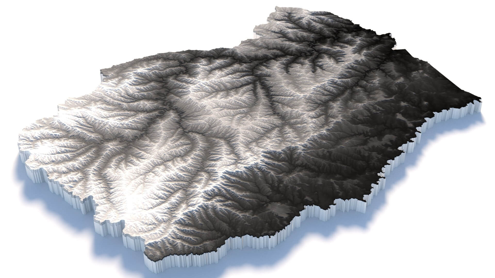 Lesotho Terrain Map - 3D Model by 3dstudio