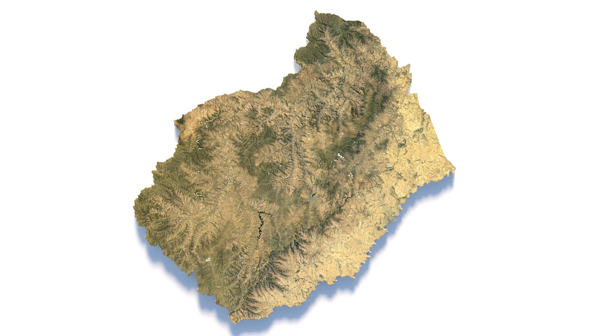 Lesotho Terrain Map - 3D Model by 3dstudio