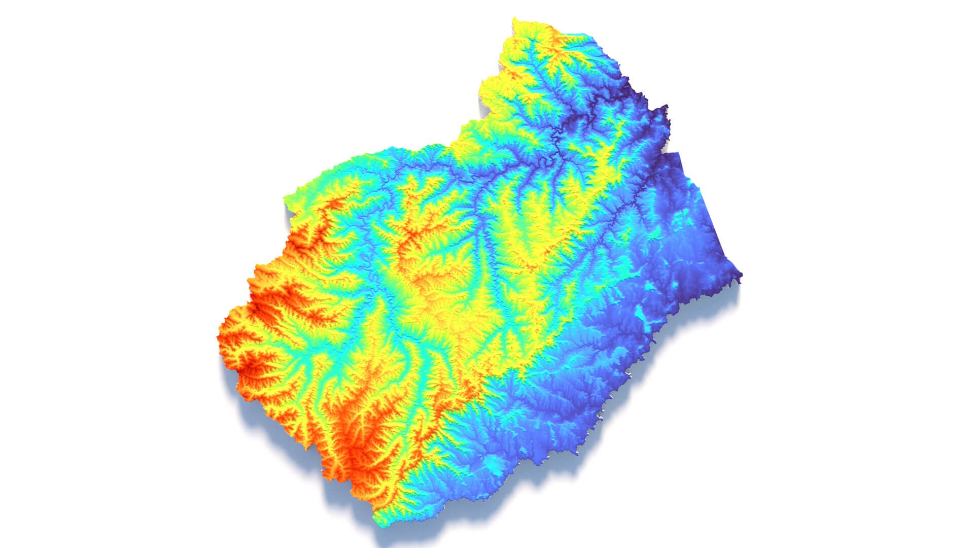 Lesotho Terrain Map - 3D Model by 3dstudio