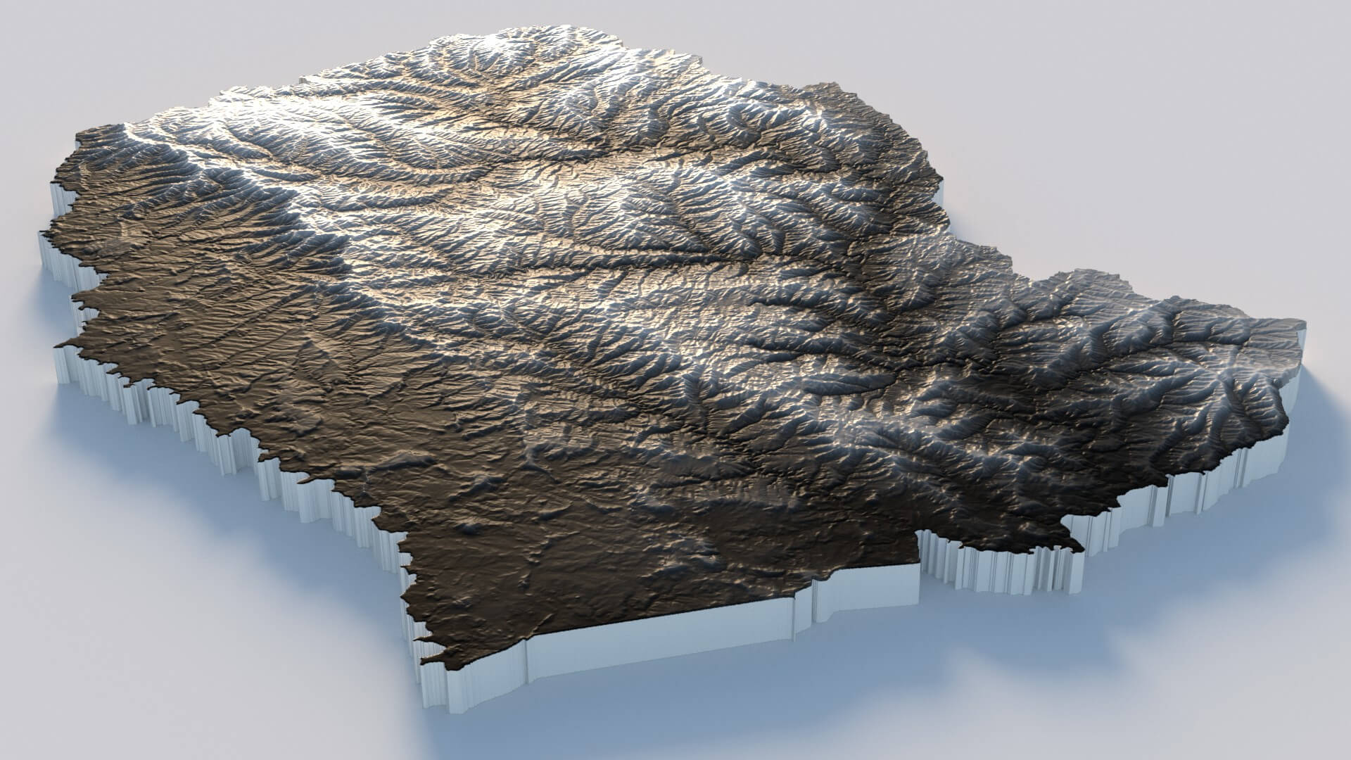 Lesotho Terrain Map - 3D Model by 3dstudio