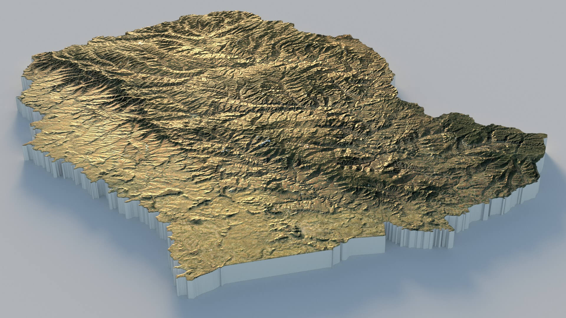 Lesotho Terrain Map - 3D Model by 3dstudio