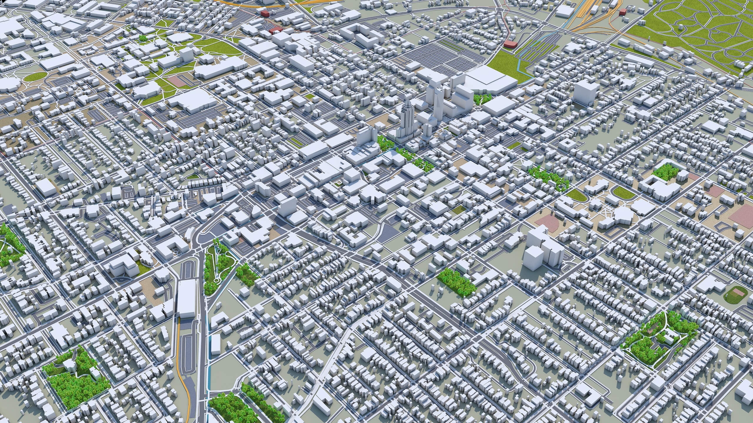 Lexington Downtown City Kentucky 5km - 3D Model by 3dstudio