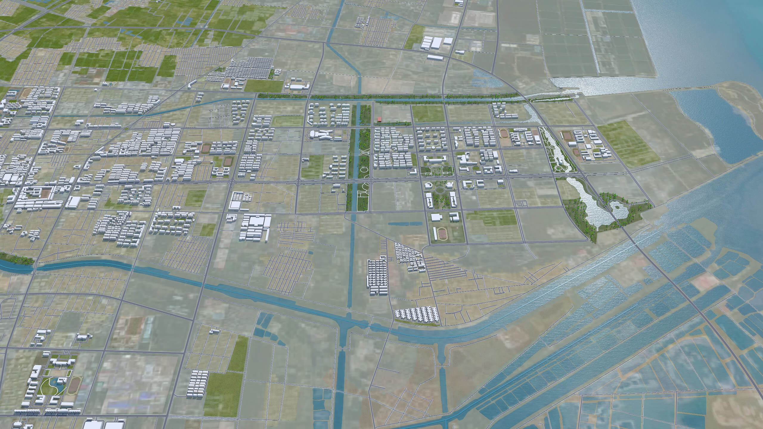 Lianyungang Jiangsu City China 3D Model 130km by 3dstudio
