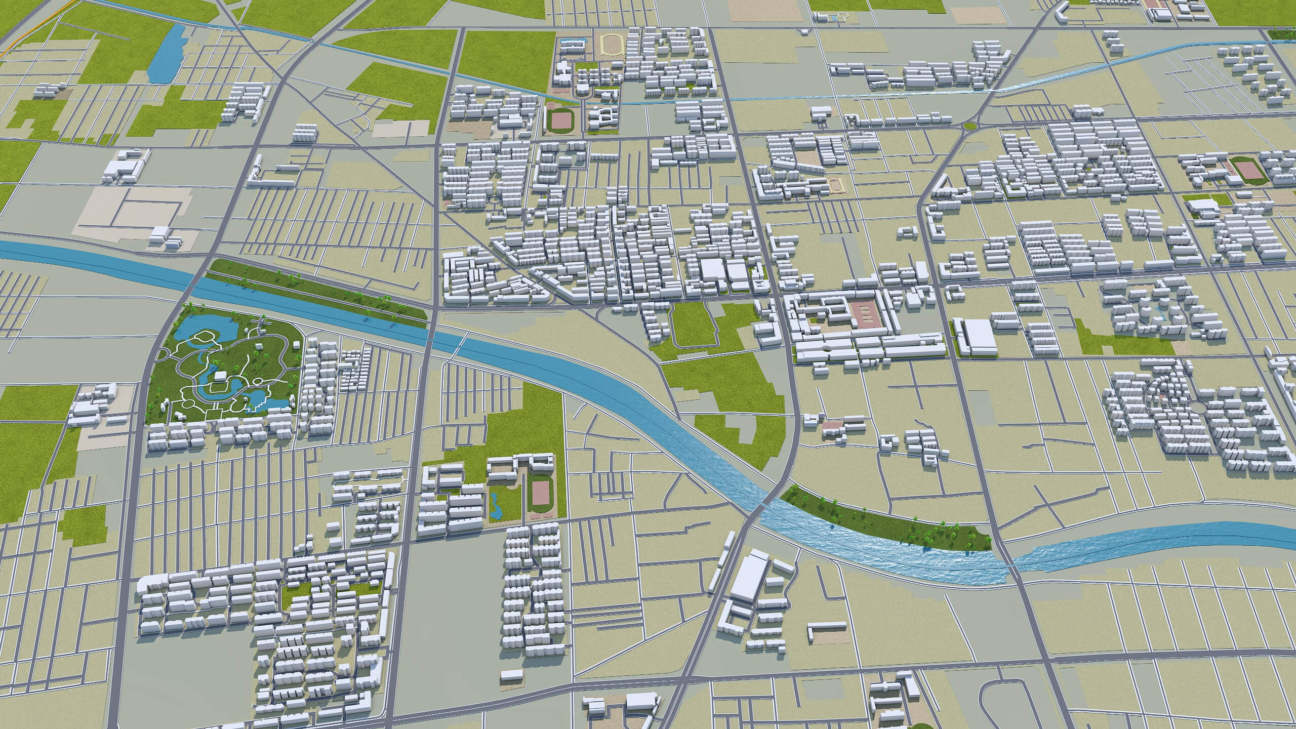 Lianyungang Jiangsu City China 3D Model 130km by 3dstudio