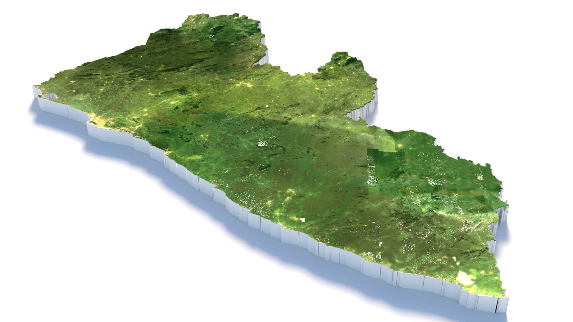 Liberia Terrain Map - 3D Model by 3dstudio