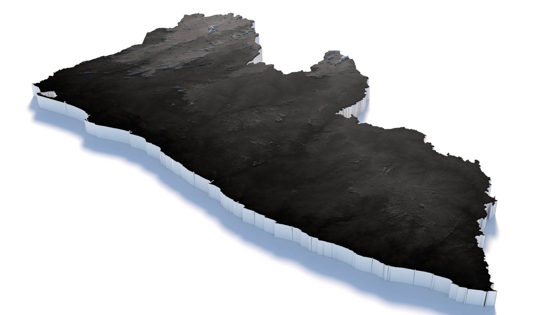 Liberia Terrain Map - 3D Model by 3dstudio