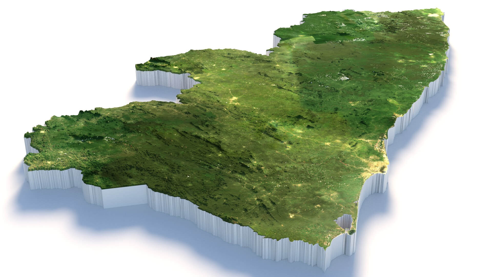 Liberia Terrain Map - 3D Model by 3dstudio