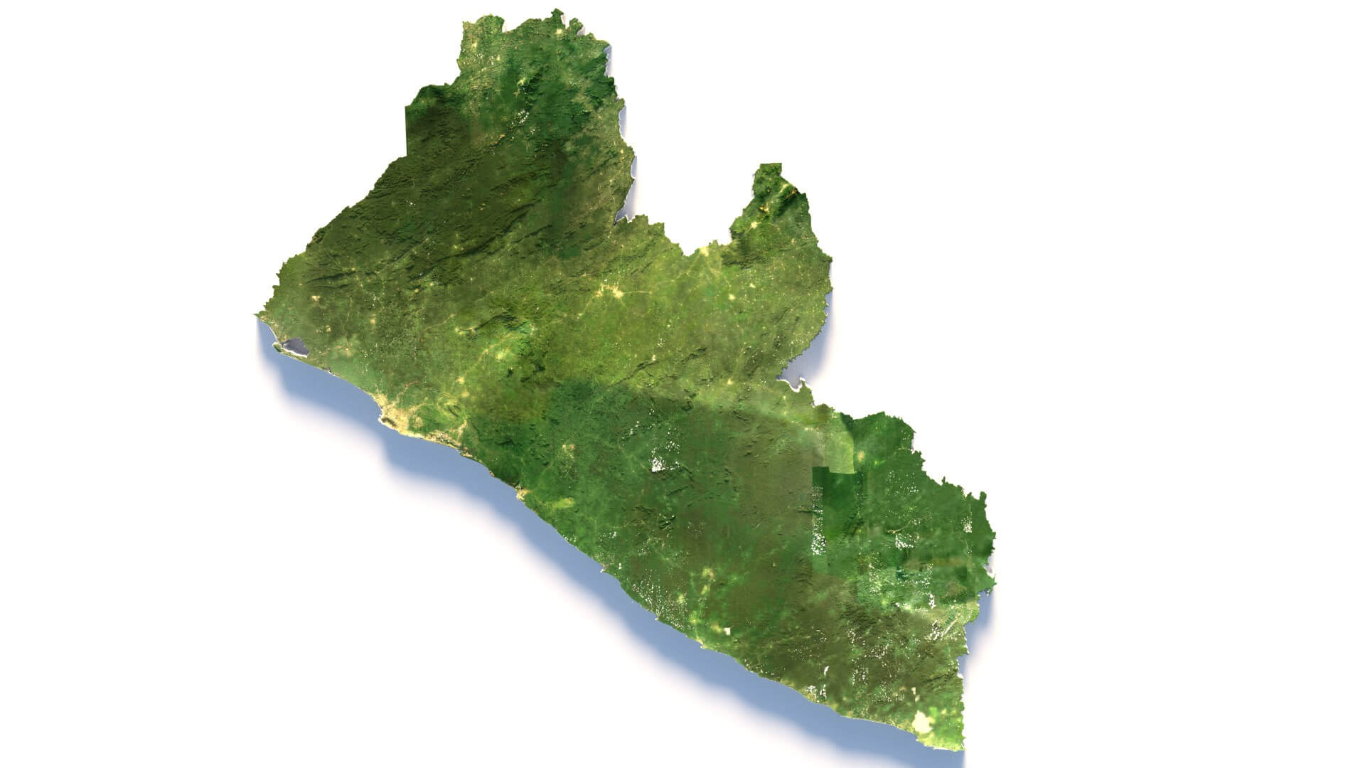 Liberia Terrain Map - 3D Model by 3dstudio