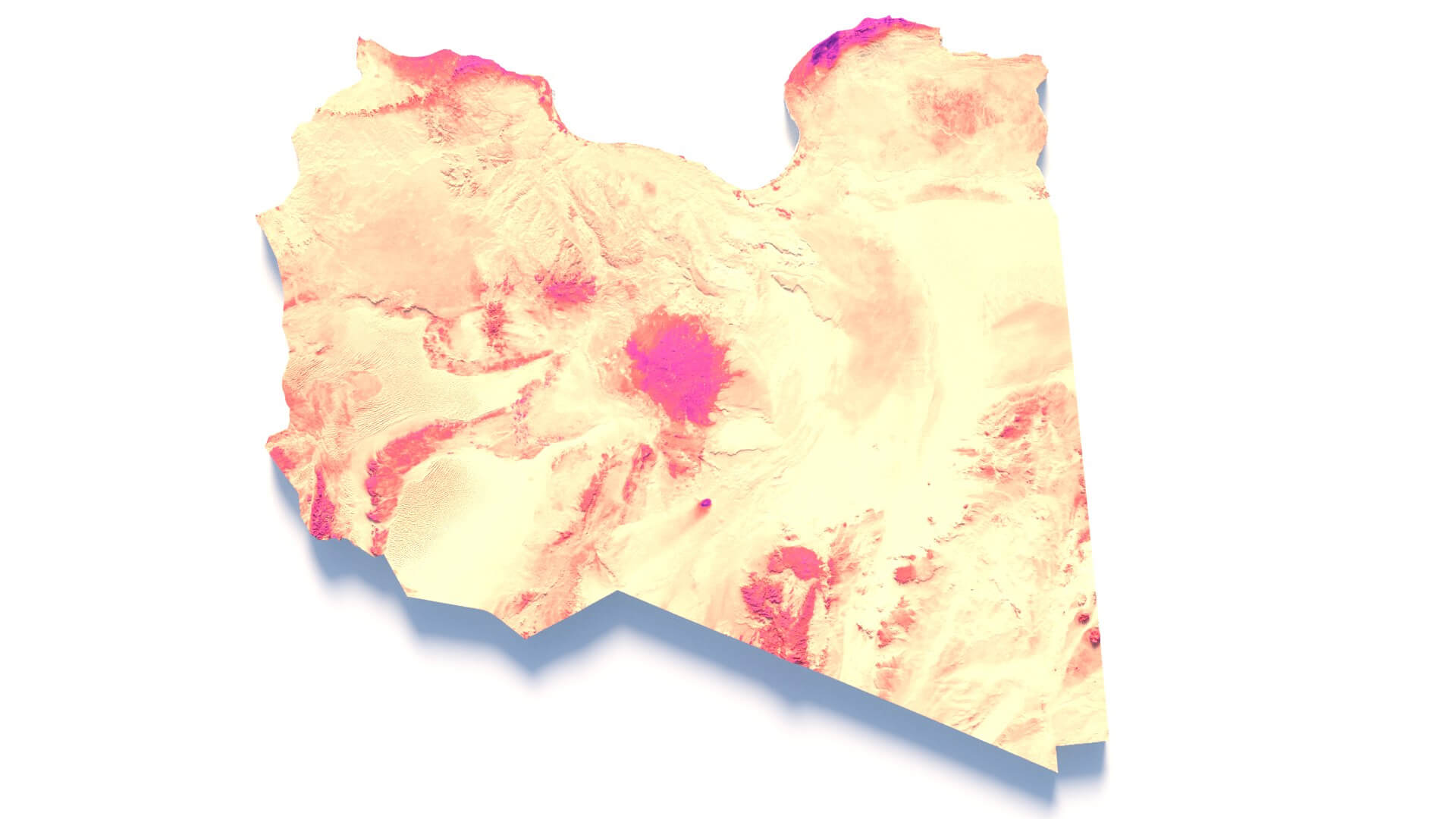 Libya Terrain Map - 3D Model by 3dstudio