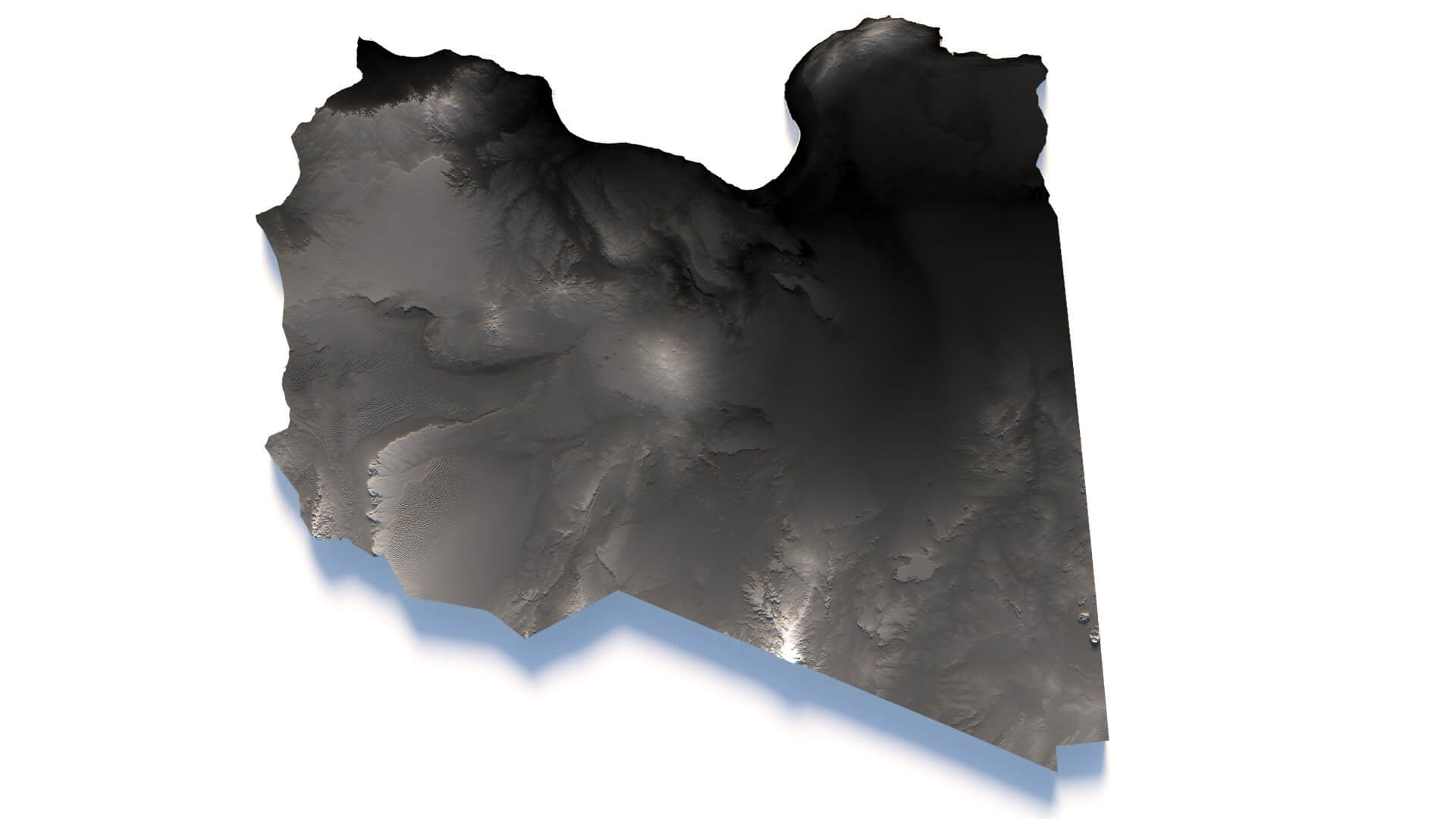 Libya Terrain Map - 3D Model by 3dstudio
