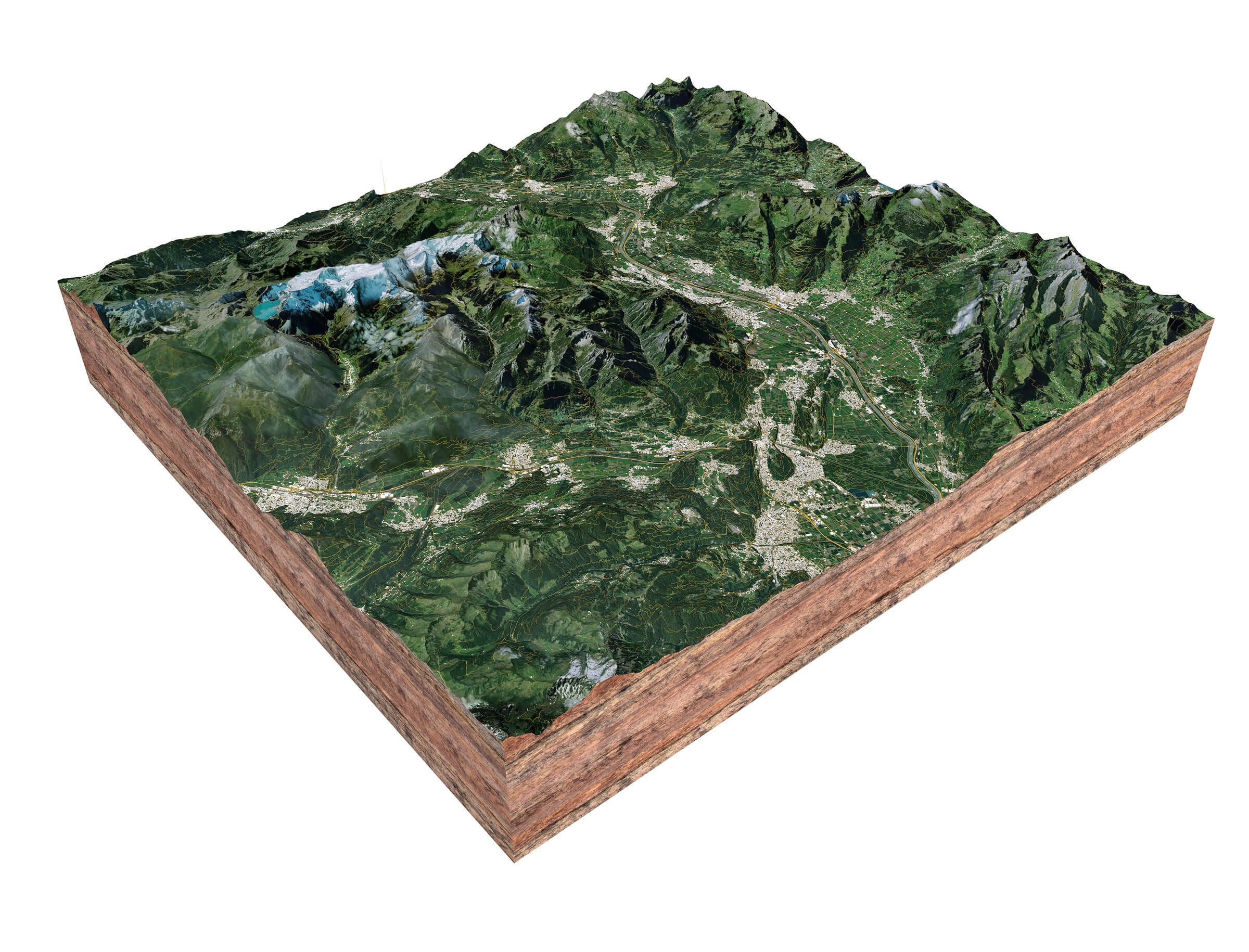 Liechtenstein Terrain 3D Model by 3dstudio