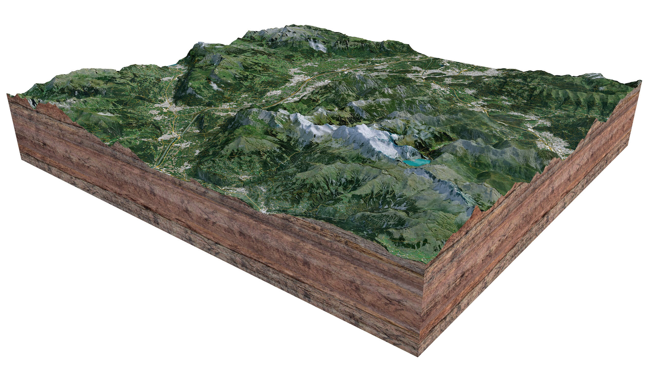 Liechtenstein Terrain 3D Model by 3dstudio