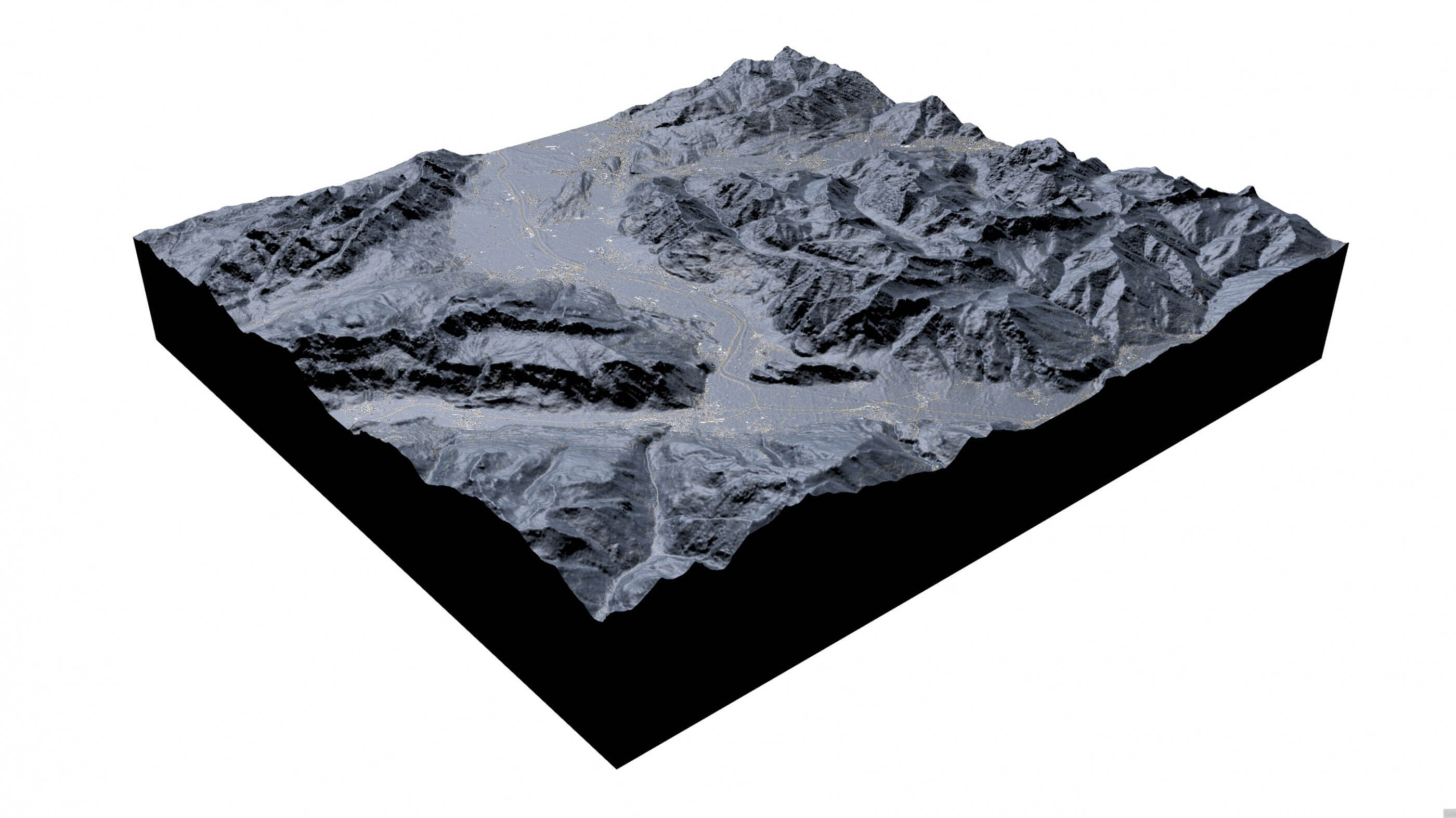 Liechtenstein Terrain 3D Model by 3dstudio