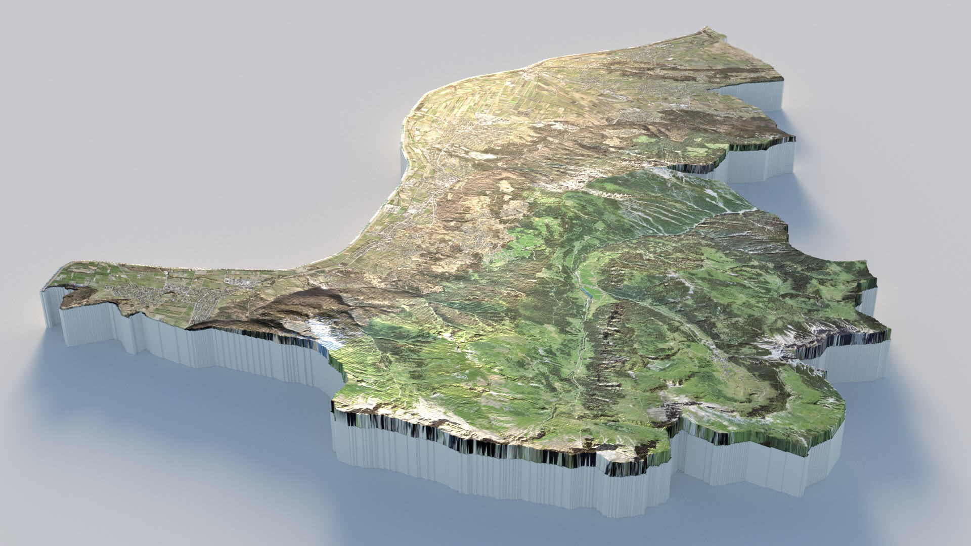 Liechtenstein Terrain Map - 3D Model by 3dstudio