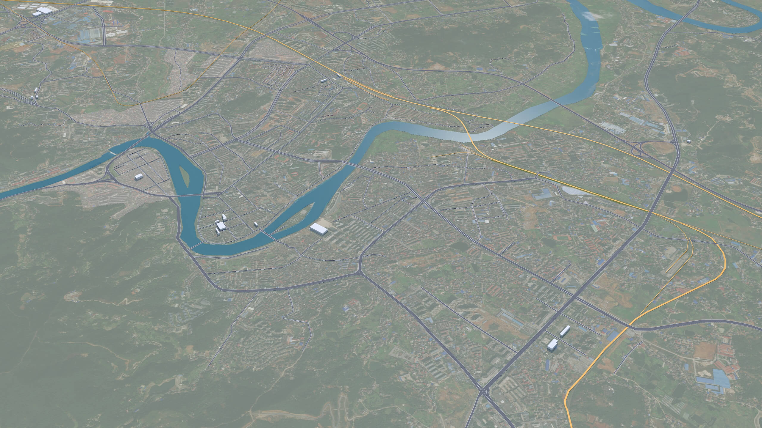 Liling Zhuzhou City Hunan China 3D Model 15km by 3dstudio