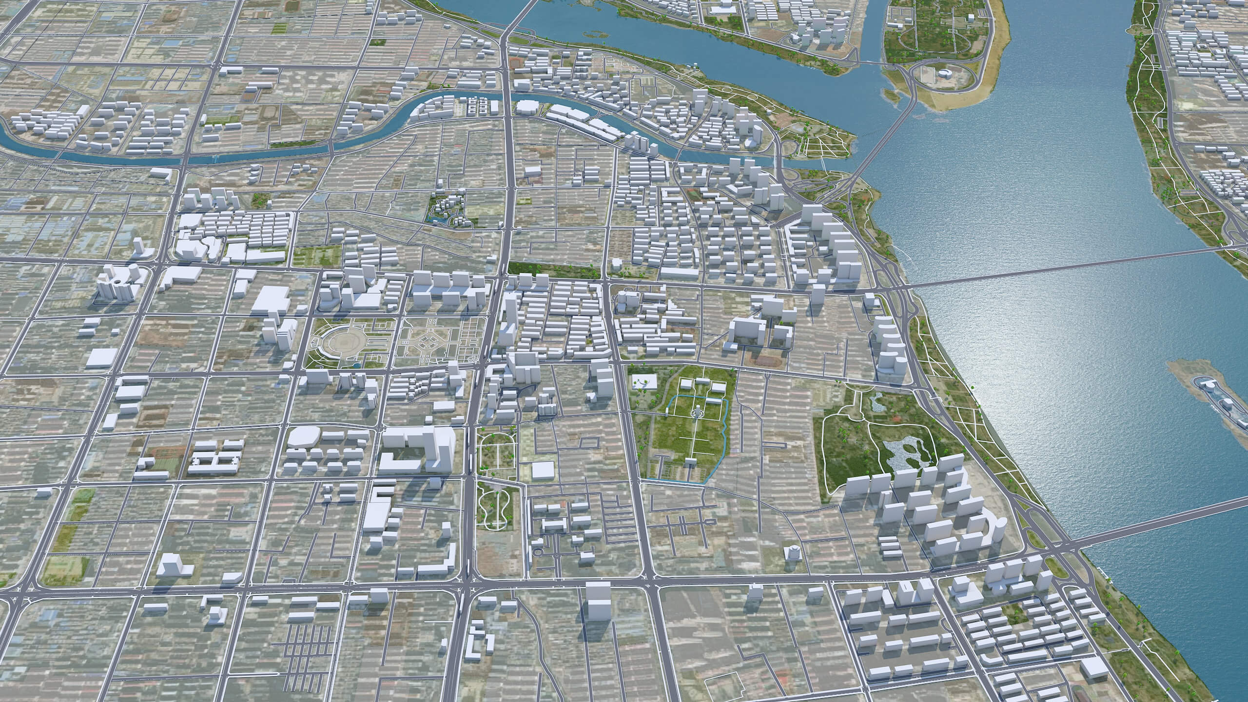 Linyi Shandong City China 3D Model 70km by 3dstudio