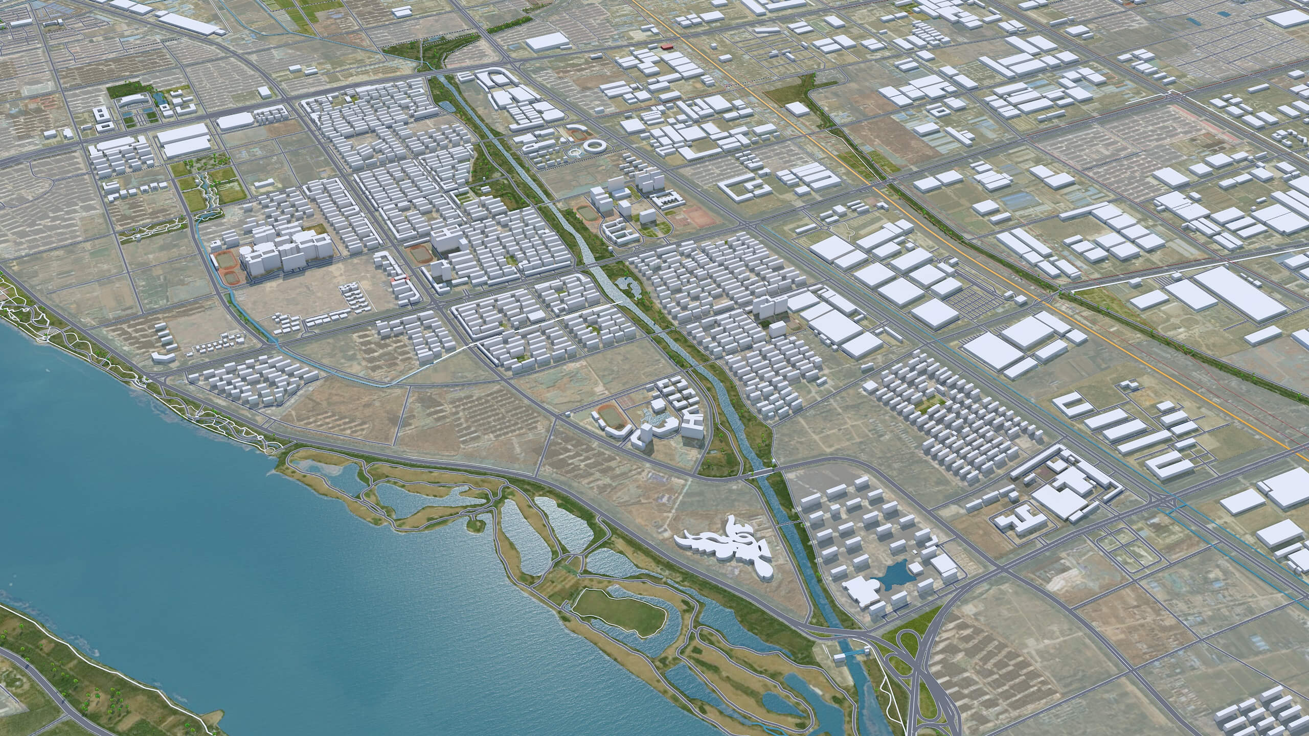 Linyi Shandong City China 3D Model 70km by 3dstudio