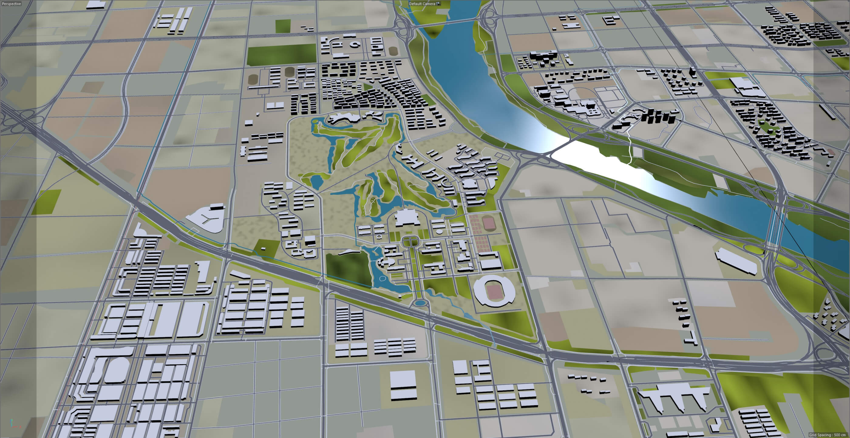 Linyi Shandong City China 3D Model 70km by 3dstudio