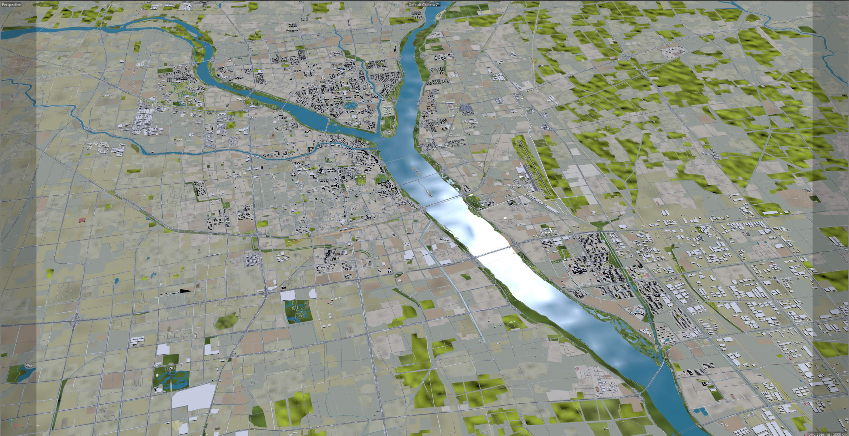 Linyi Shandong City China 3D Model 70km by 3dstudio