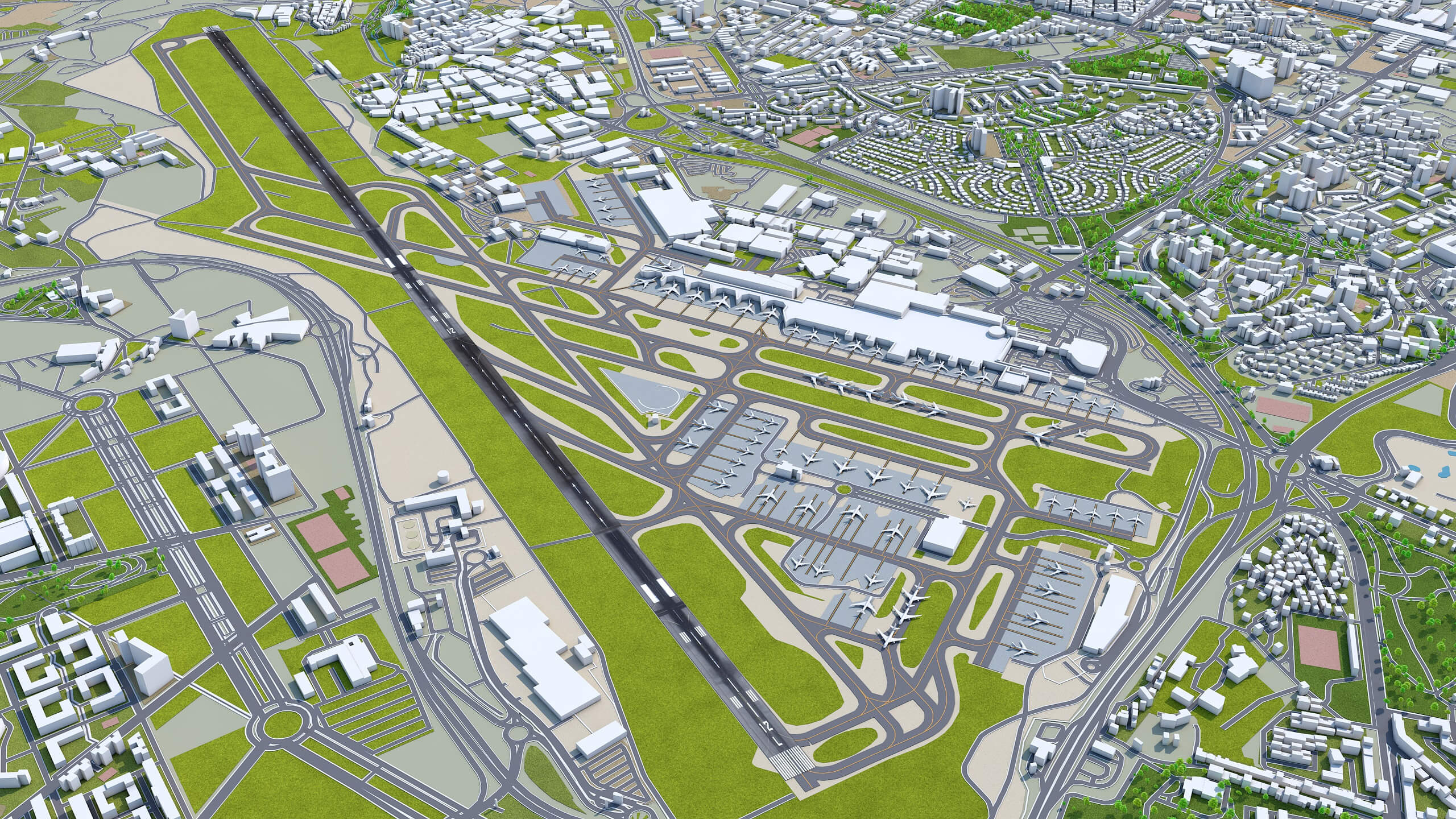 Lisbon Portela Airport - 3D Model by 3dstudio